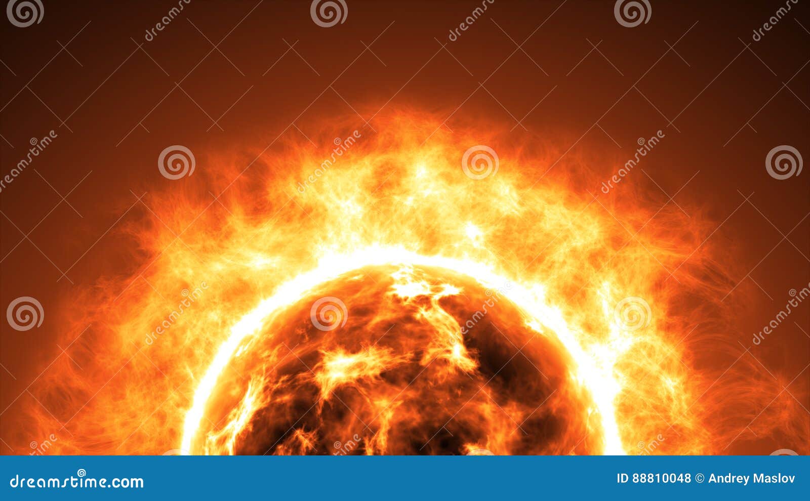 Sun Surface with Solar Flares. Abstract Scientific Background Stock ...
