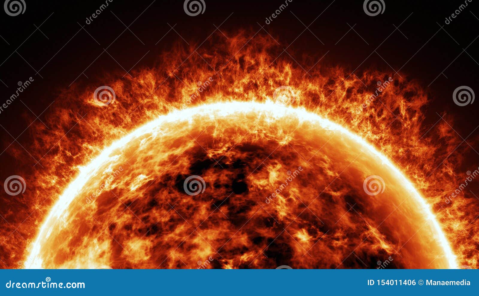 Sun Surface with Solar Flares Stock Illustration - Illustration of ...