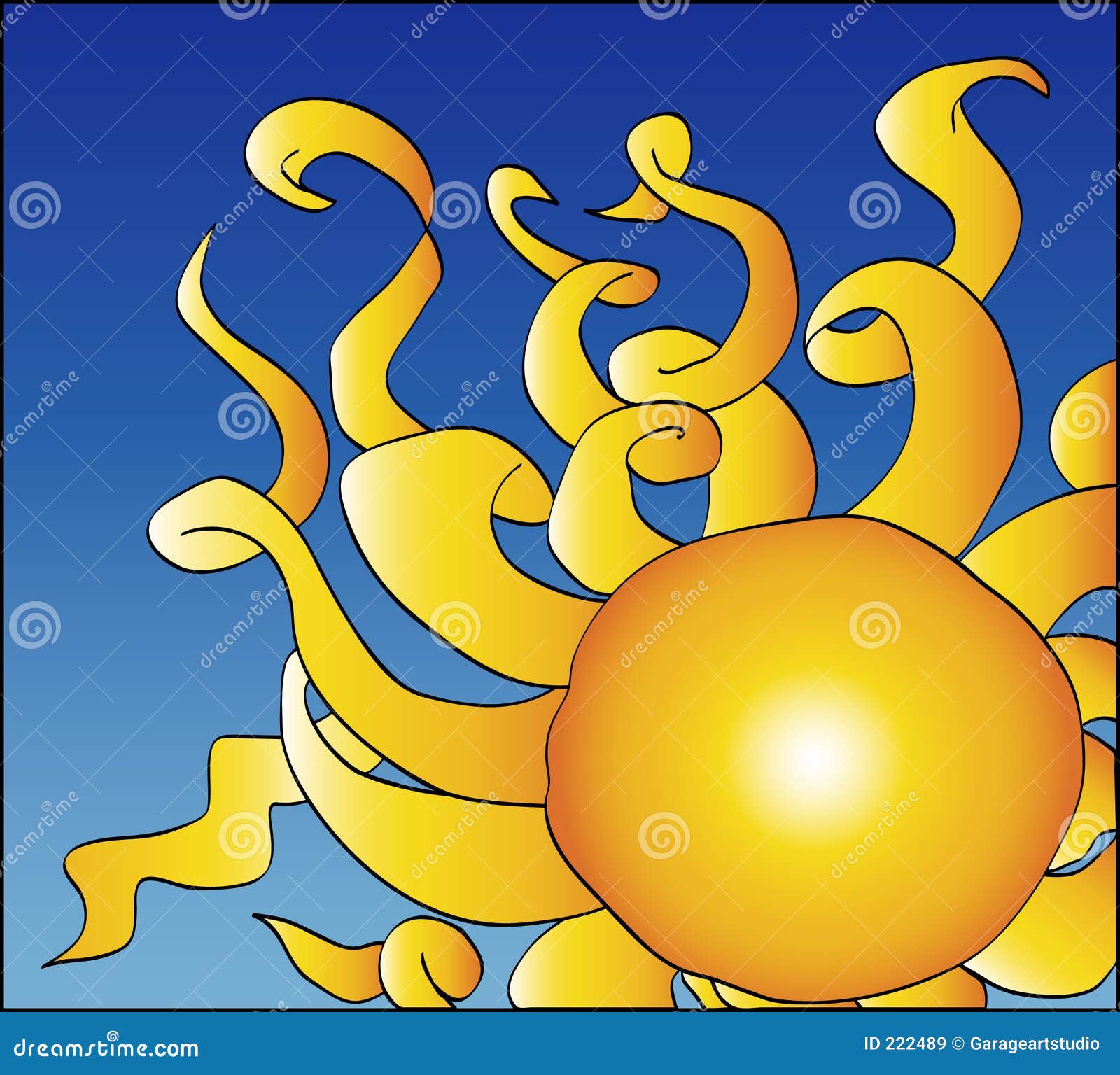 Sun Swirl stock illustration. Illustration of dawn, horizon - 222489