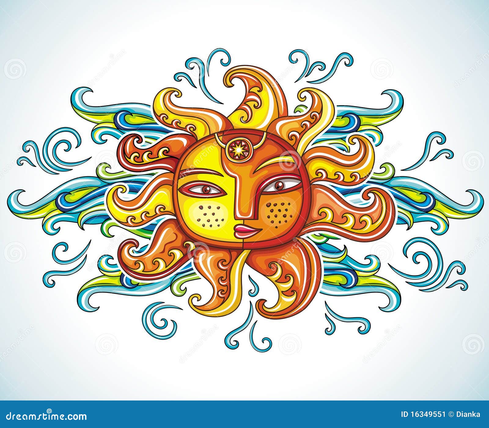 Sun symbol stock vector. Illustration of face, bright - 16349551