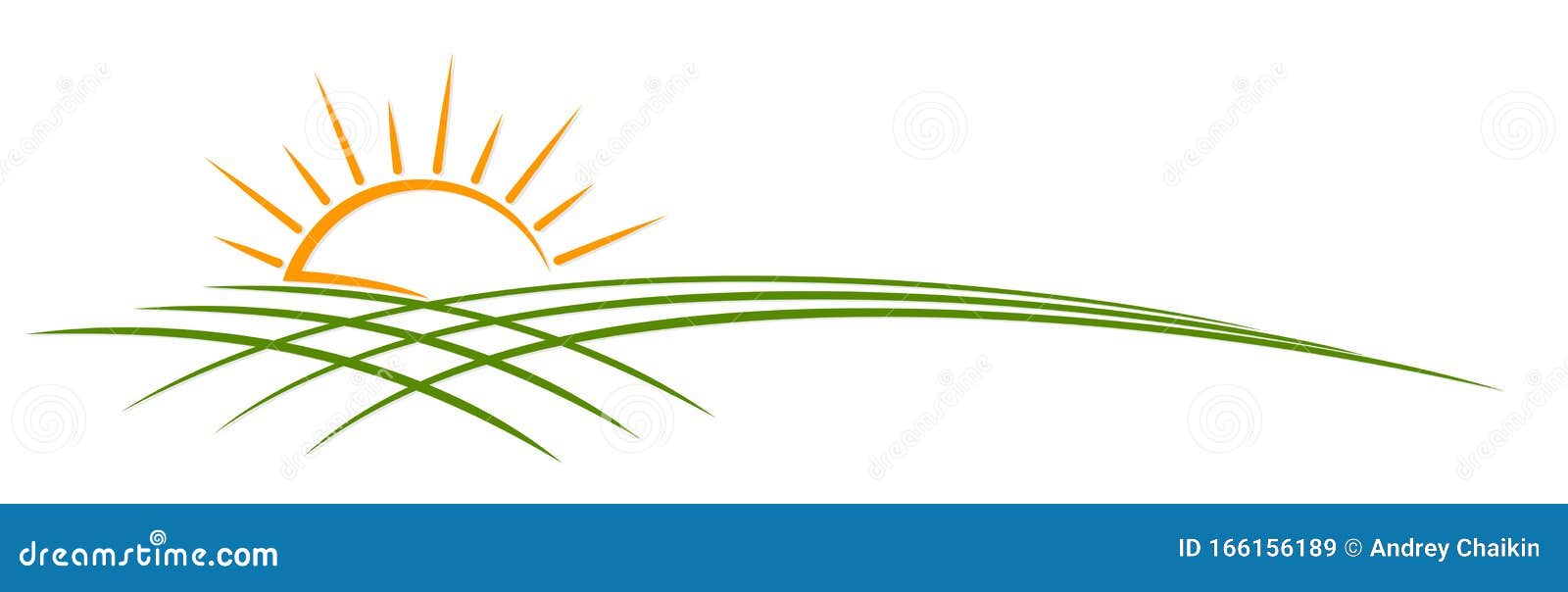 Sun symbol with field. stock vector. Illustration of nature - 166156189