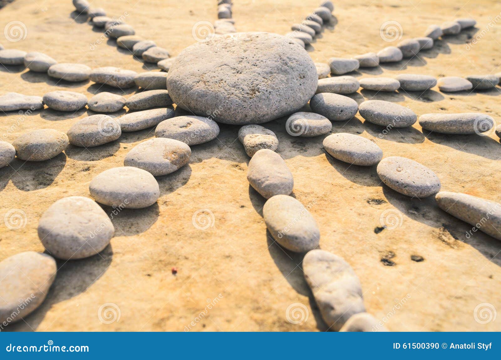 Sun symbol of stones stock photo. Image of pile, meditation - 61500390