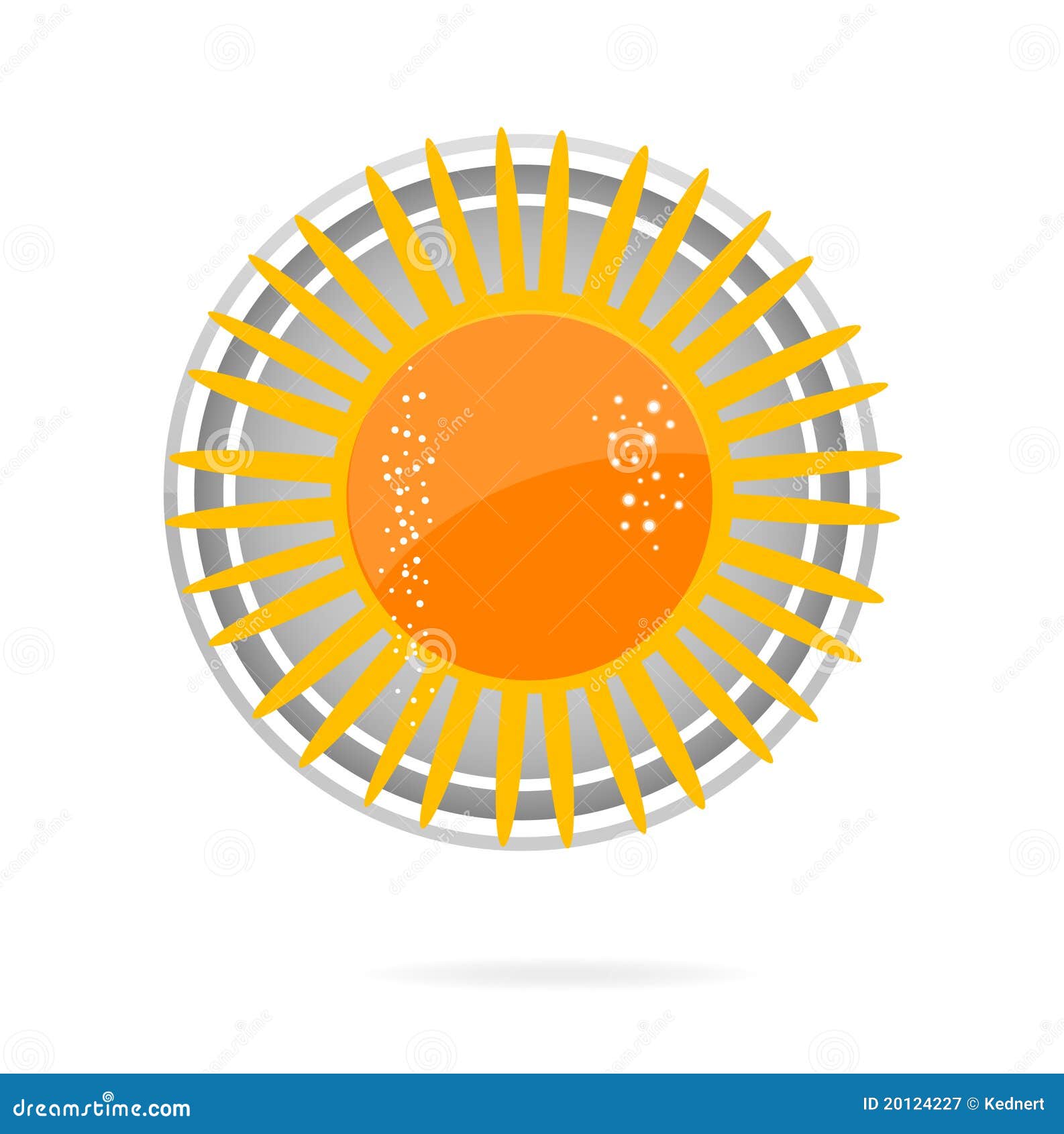 Sun Symbol Yellow Color on the White Stock Vector - Illustration of ...