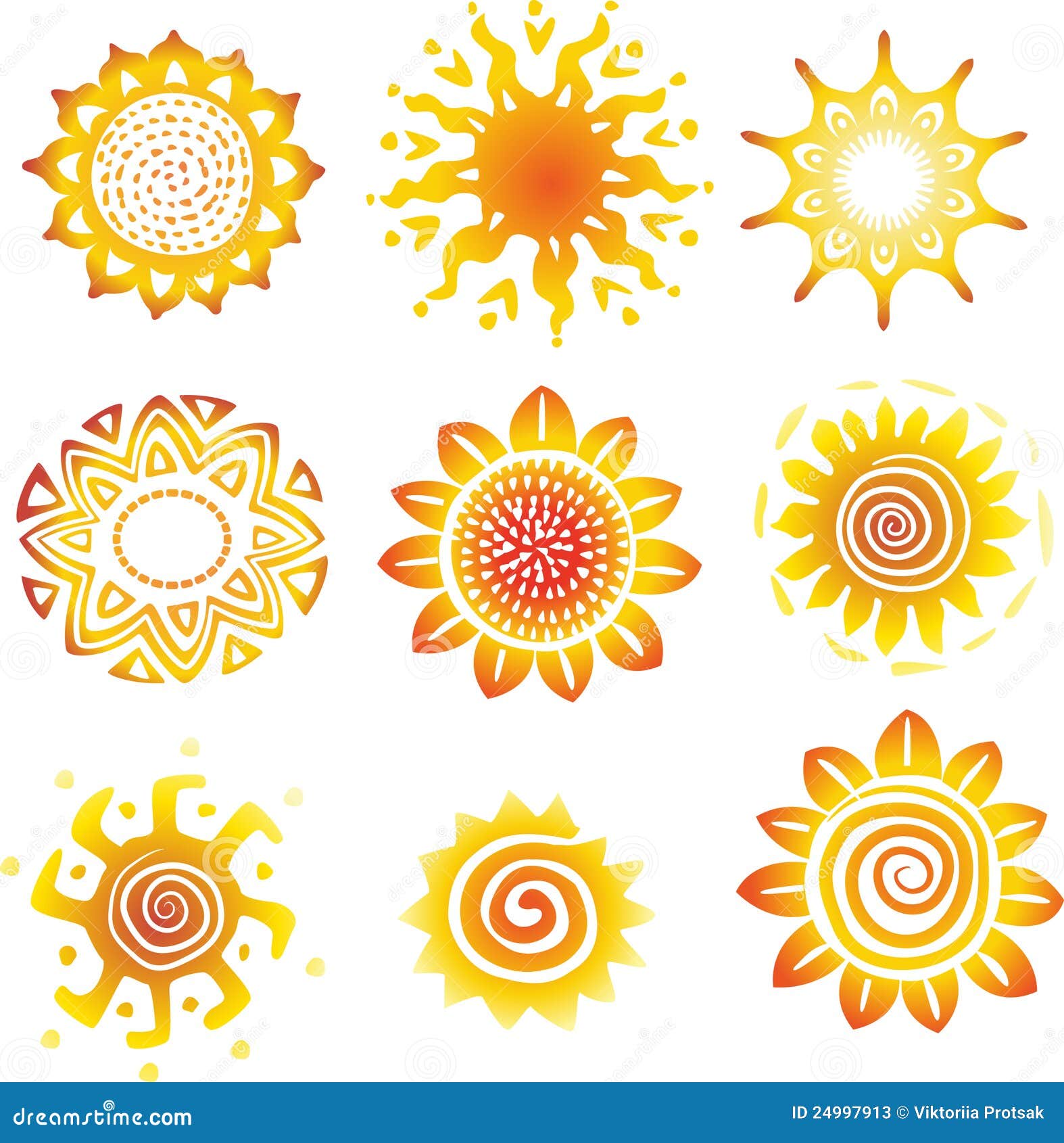 Sun symbols stock vector. Illustration of sunbeam, abstract - 24997913