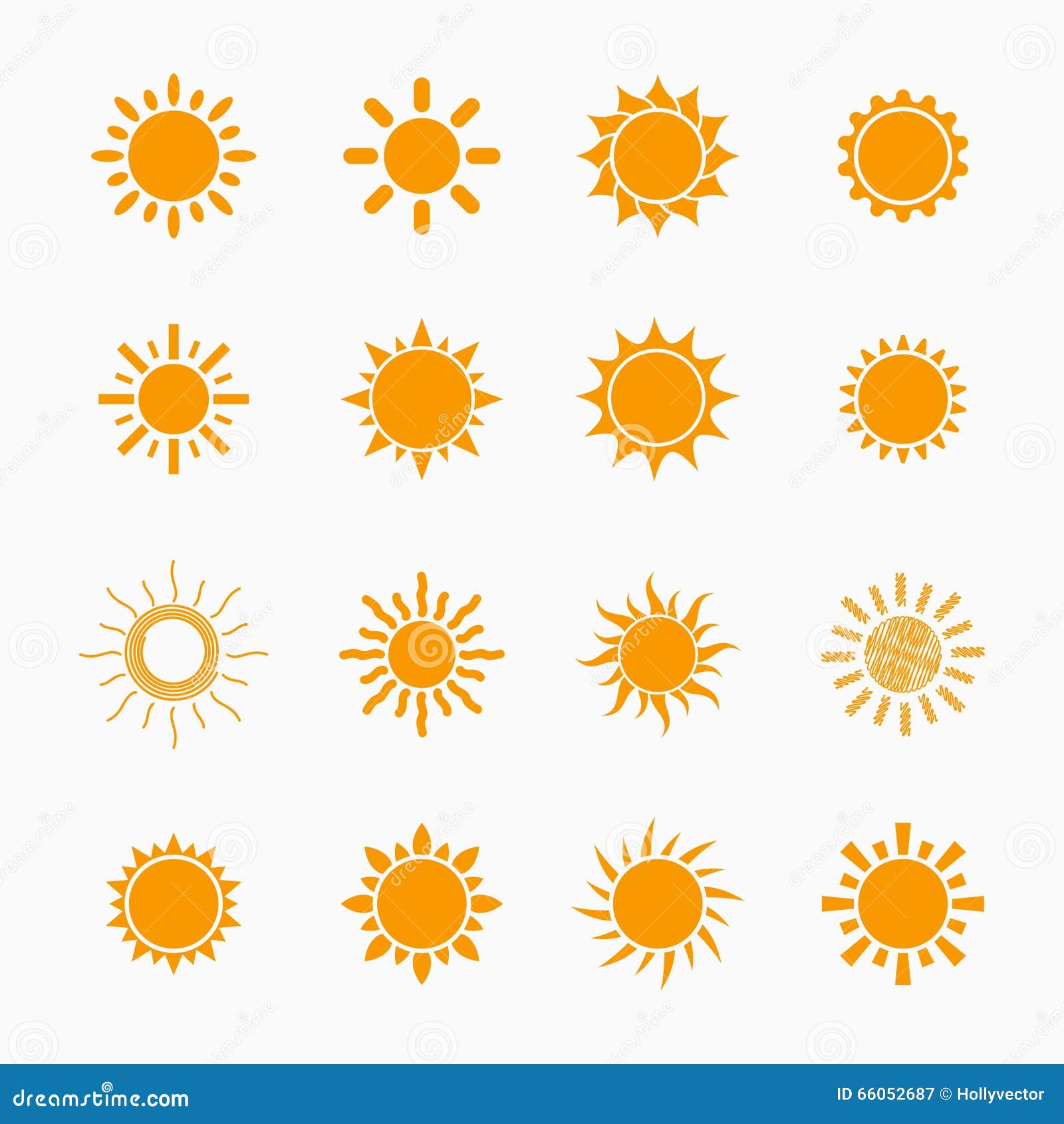 Sun symbols set stock vector. Illustration of solar, sign - 66052687
