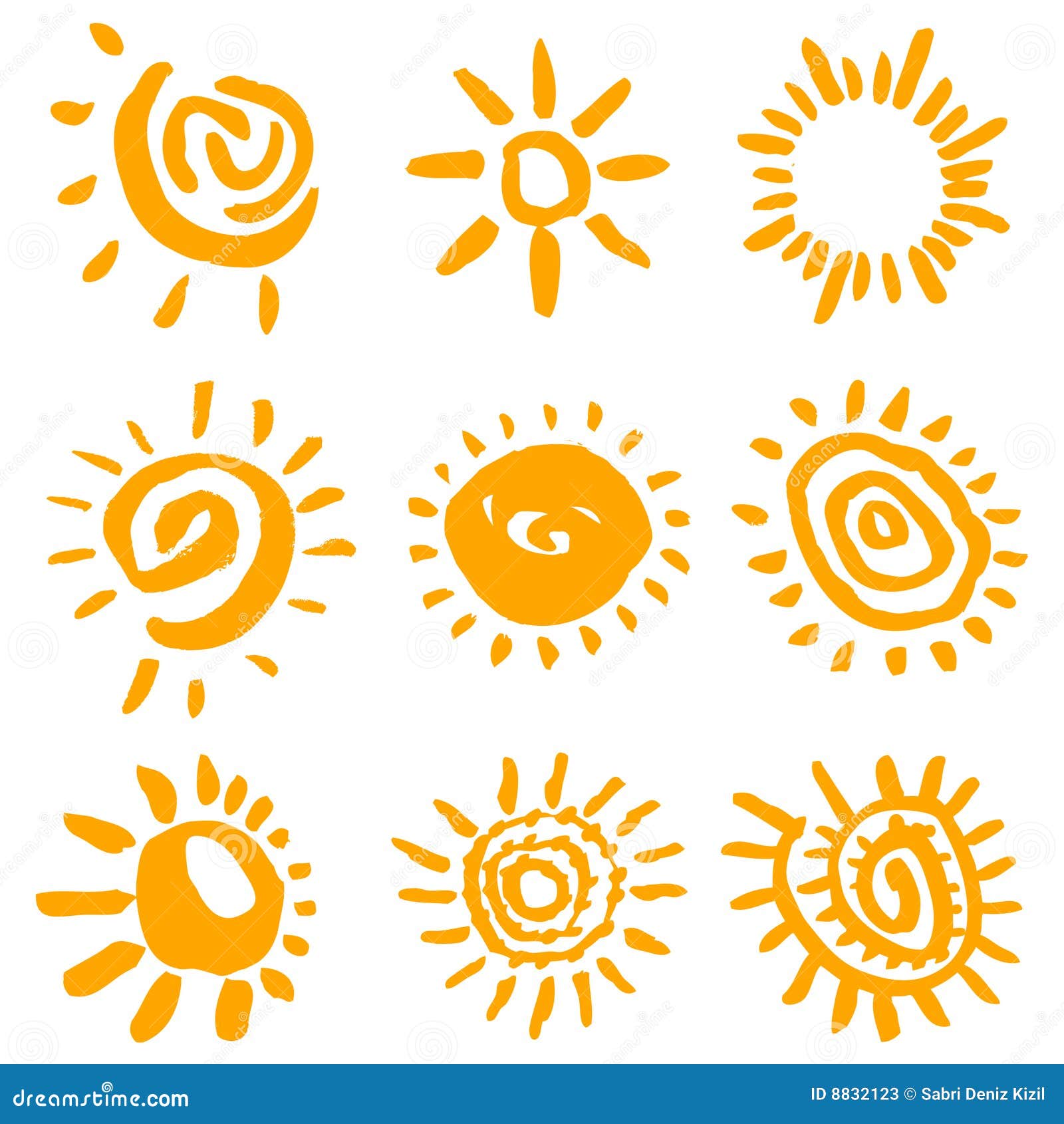 Sun symbols vector stock vector. Illustration of abstract - 8832123