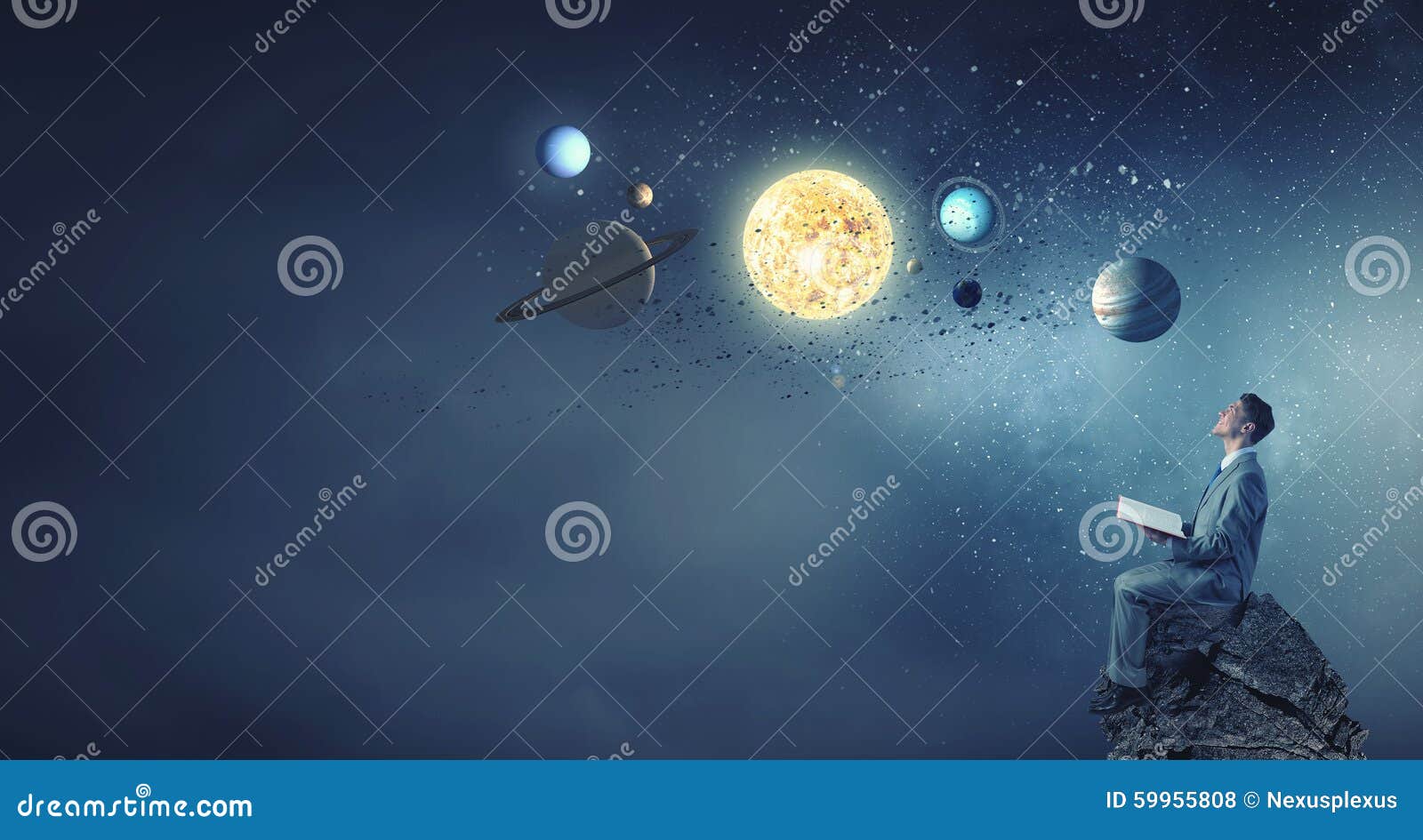 Sun system studying stock photo. Image of book, head - 59955808