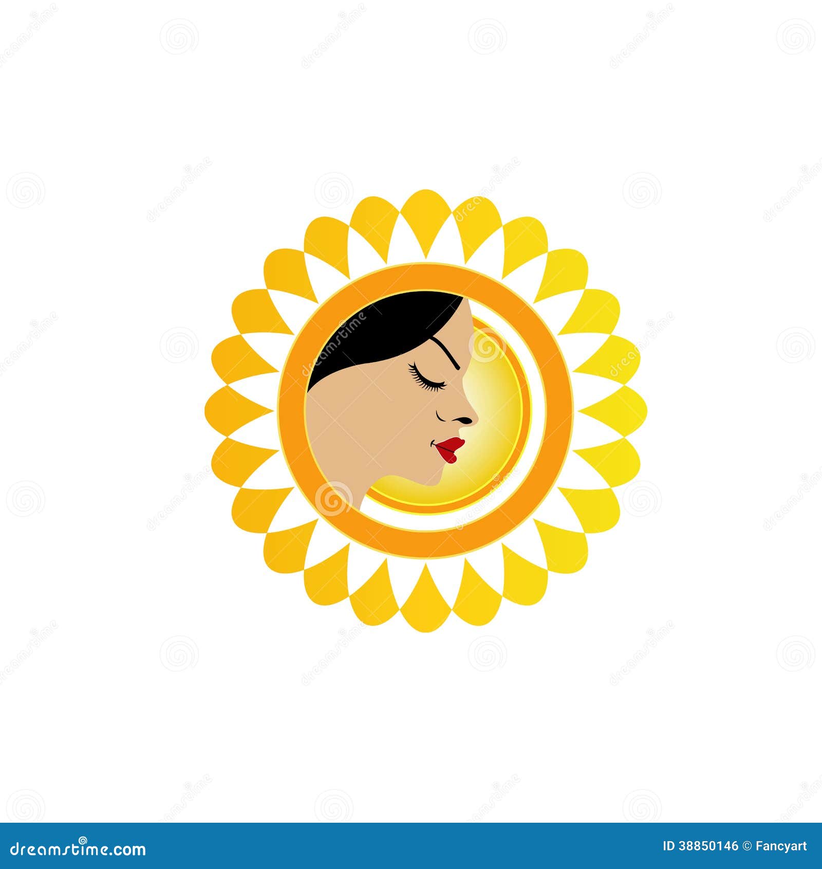 Sun tan logo stock vector. Illustration of portrait, lighten - 38850146