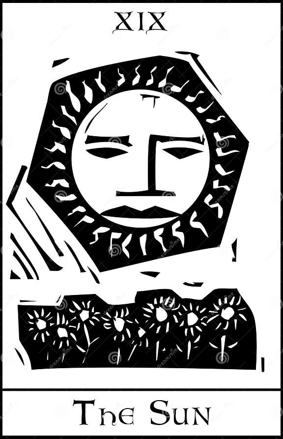 Sun Tarot Card stock vector. Illustration of tarot, prophecy - 28978523