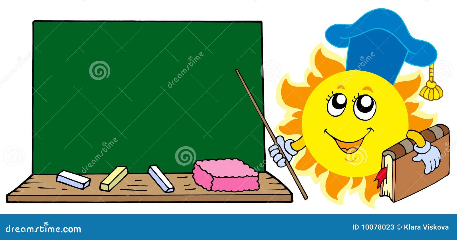 Sun Teacher with Blackboard Stock Vector - Illustration of hold ...