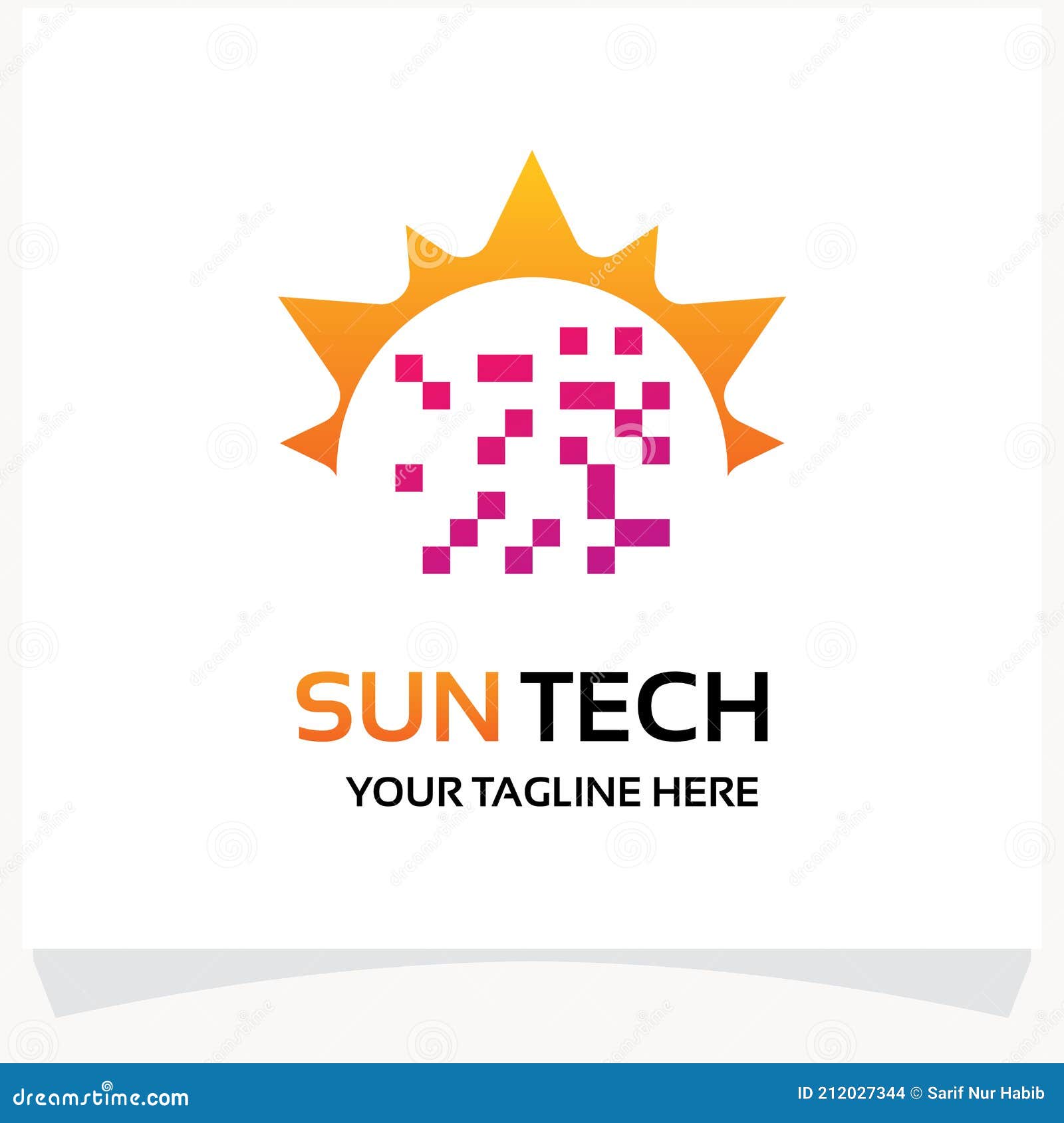 Sun Technology Logo Design Template Inspiration Stock Vector ...