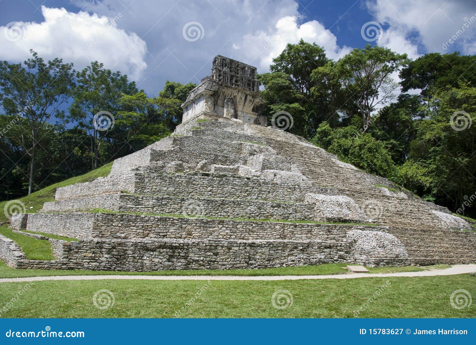 The Sun Temple at Palenque in Chiapas, Mexic Stock Image - Image of ...