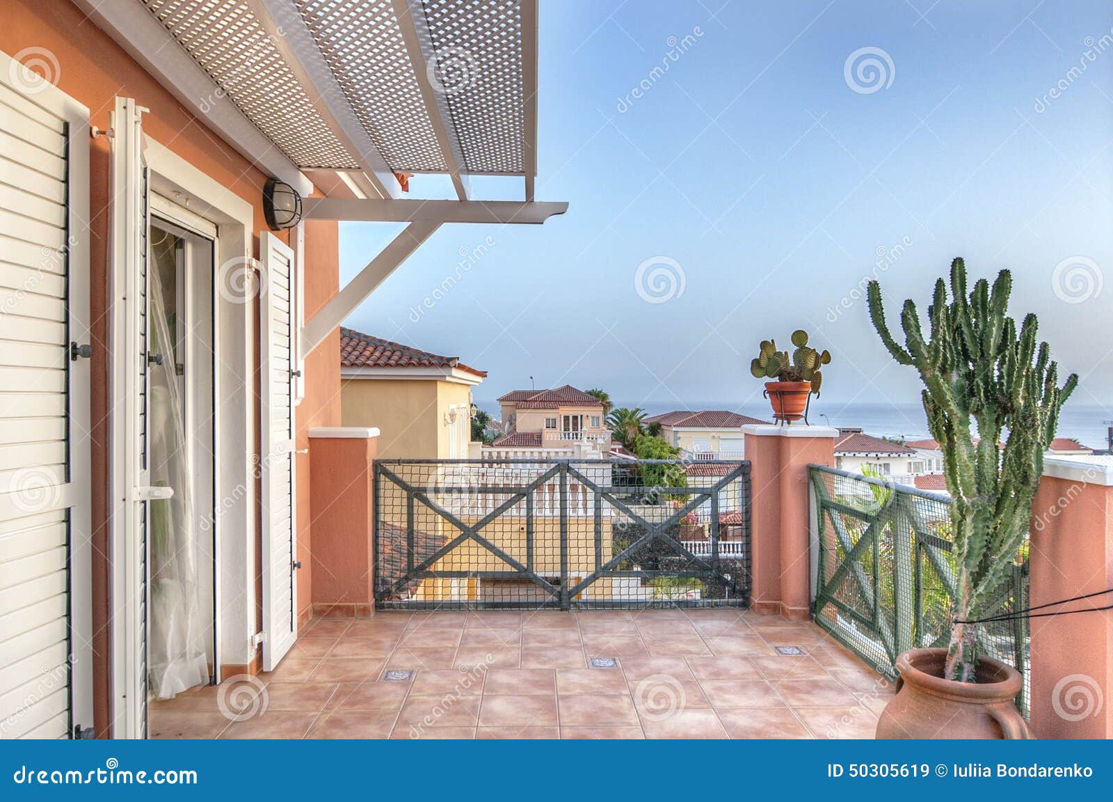 Sun Terrace in the Beautiful Villa Stock Image - Image of dinner, cafe ...