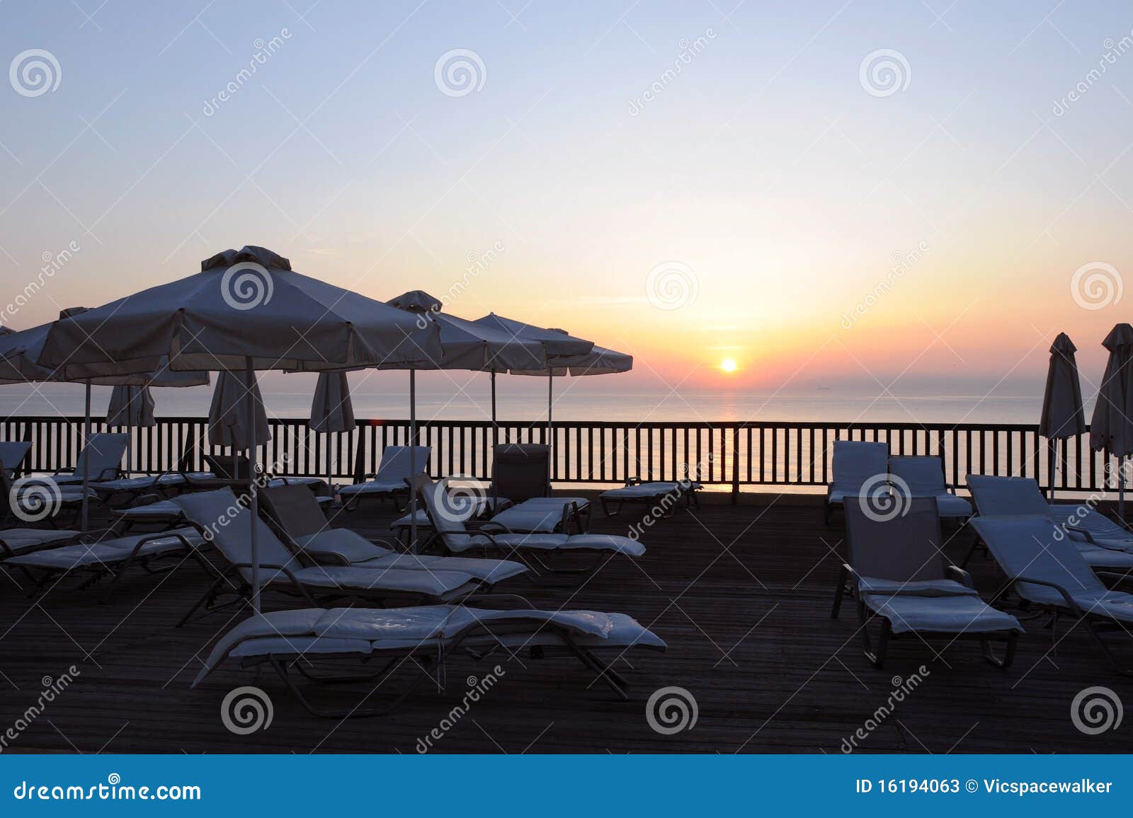 Sun Terrace at Sunrise stock image. Image of hotel, shore - 16194063