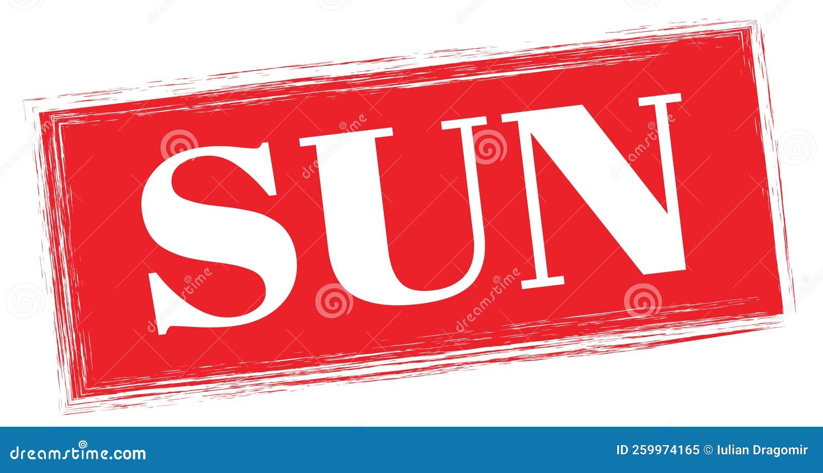 SUN Text Written on Red Stamp Sign Stock Illustration - Illustration of ...