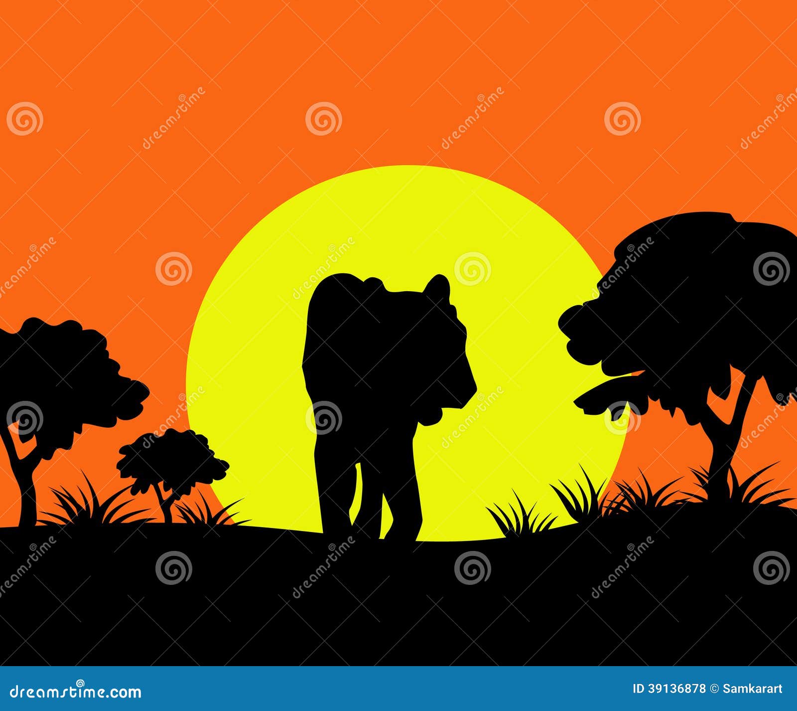 Sun & Tiger - Vector stock vector. Illustration of star - 39136878