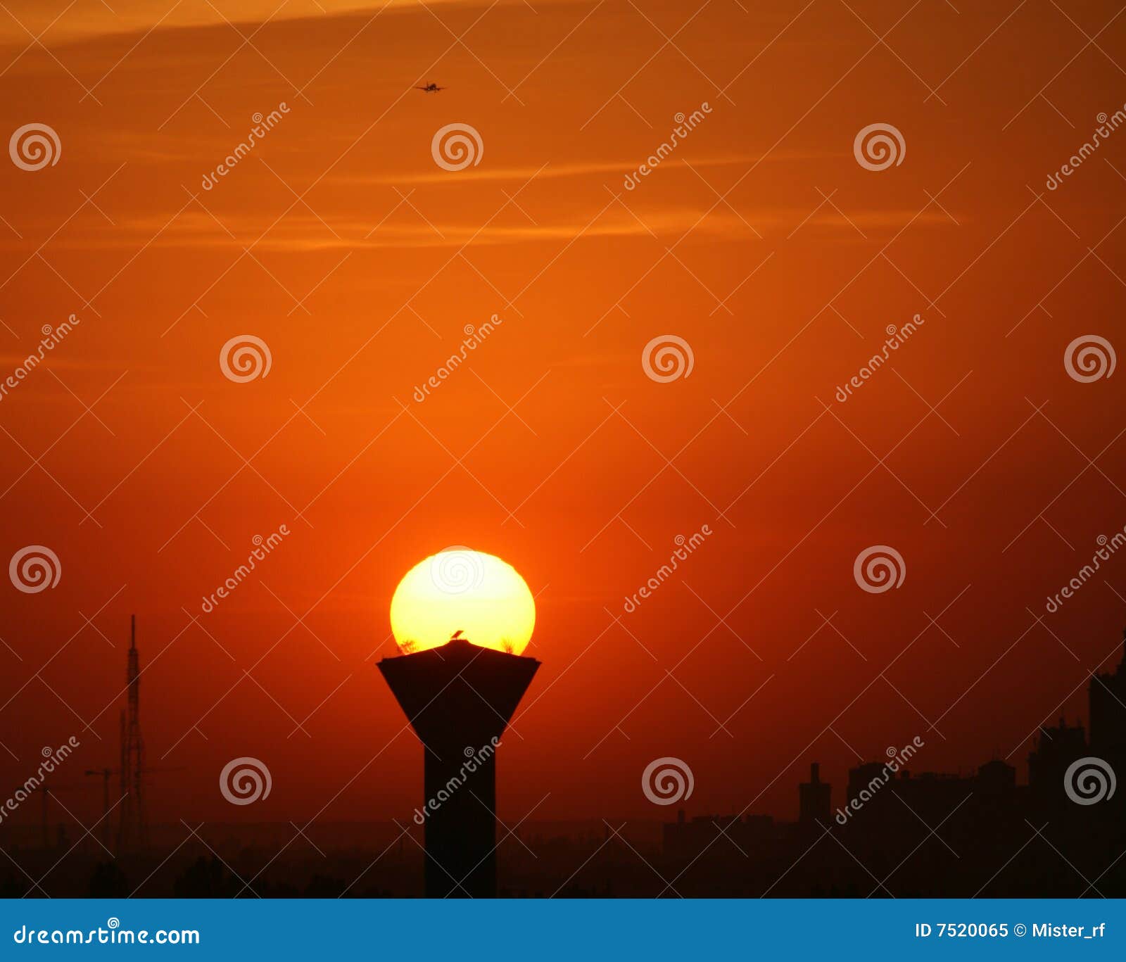 Sun on top of tower stock image. Image of flame, clouds - 7520065