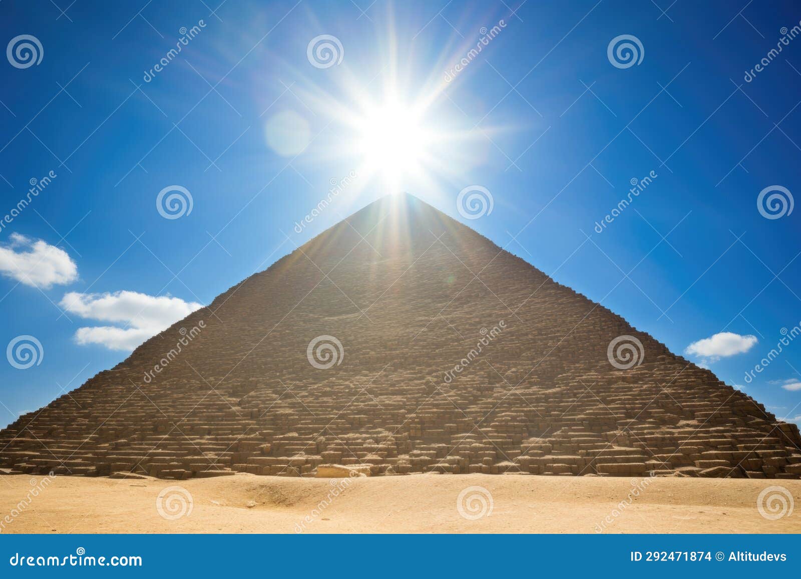Sun-topped Pyramid at High Noon Stock Photo - Image of landmark ...