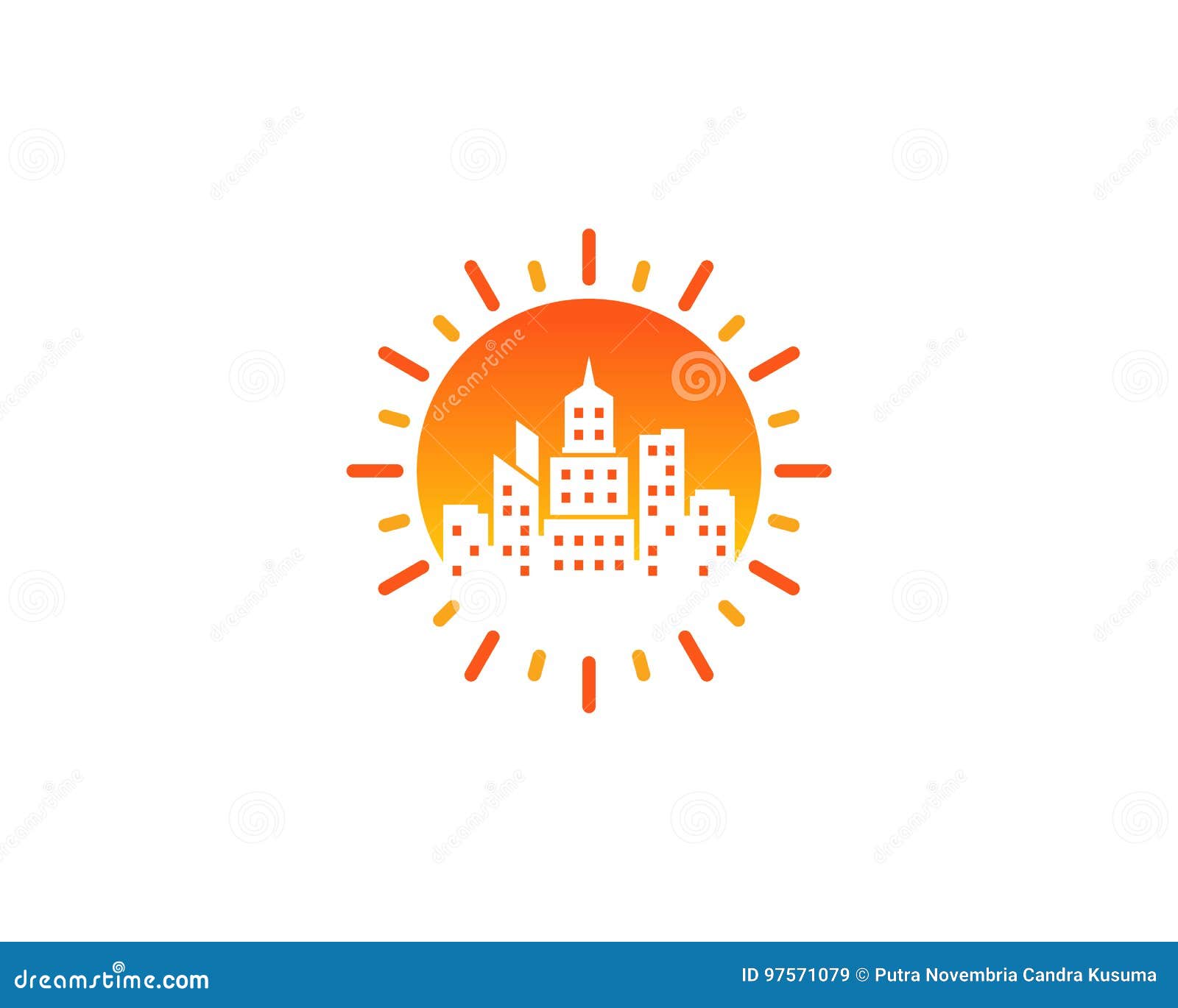 Sun Town Icon Logo Design Element Stock Vector - Illustration of home ...