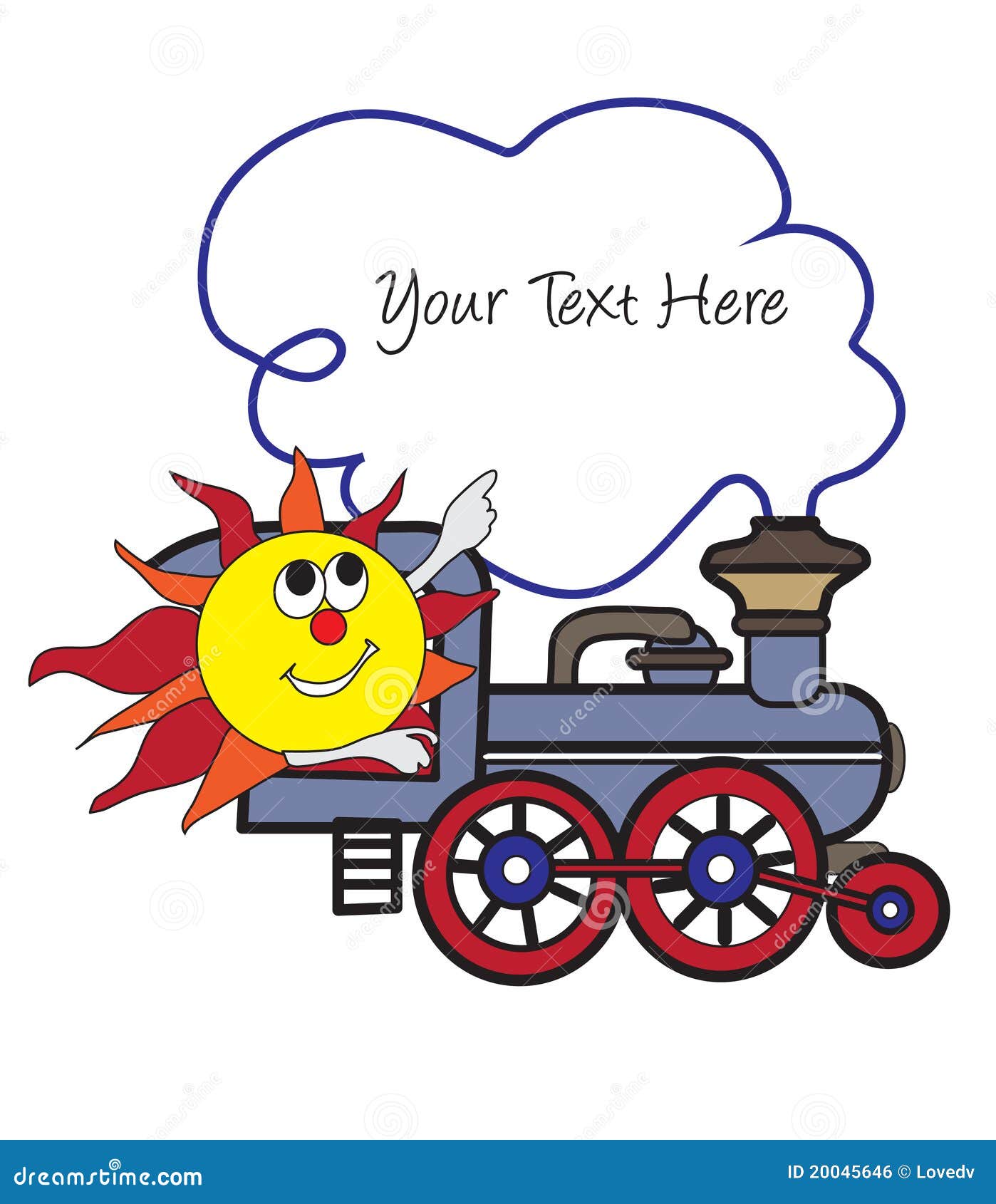 Sun and train stock vector. Illustration of locomotive - 20045646