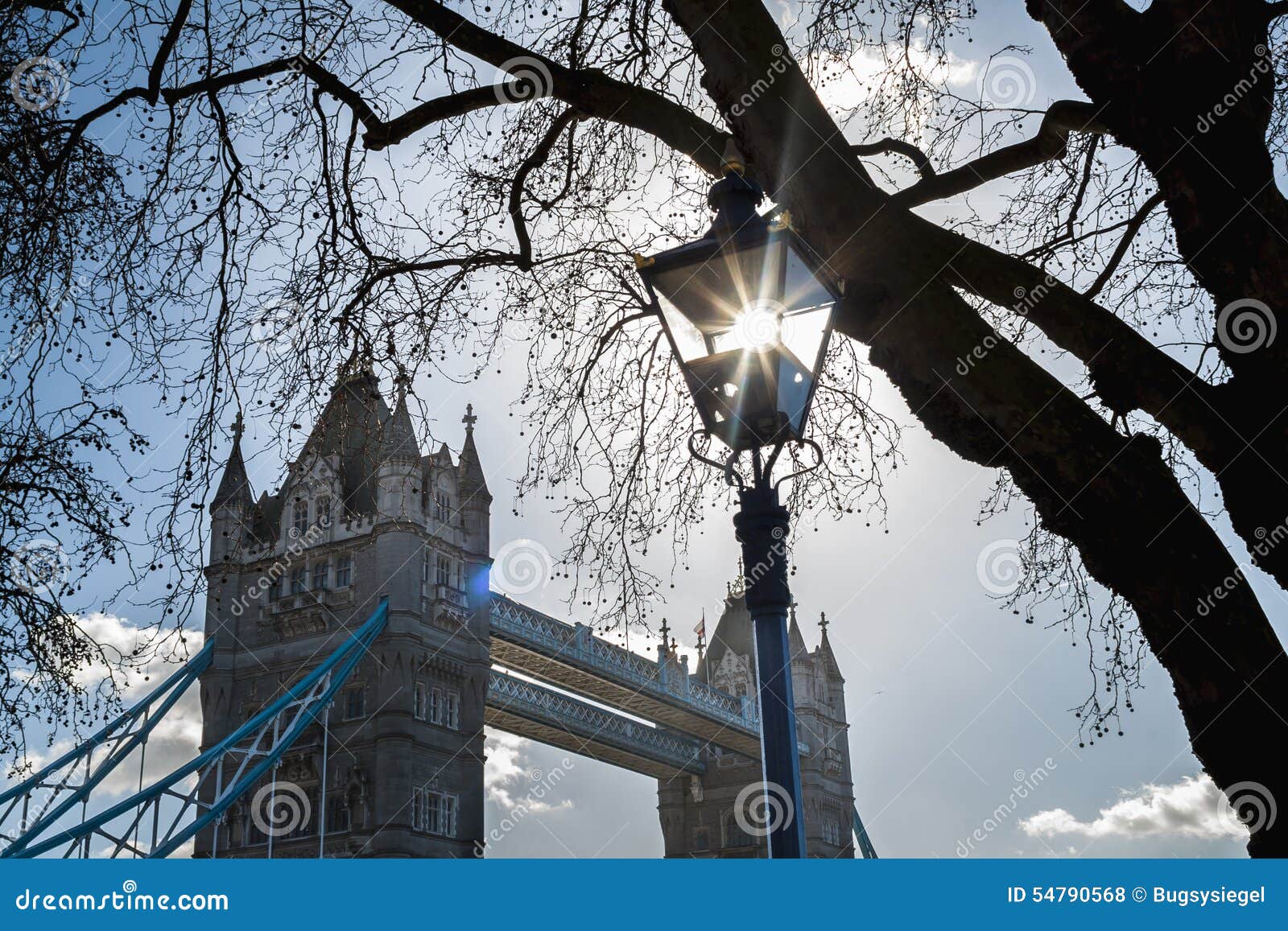 Sun Trapped Street Lamp Tower Bridge Stock Photos - Free & Royalty-Free ...