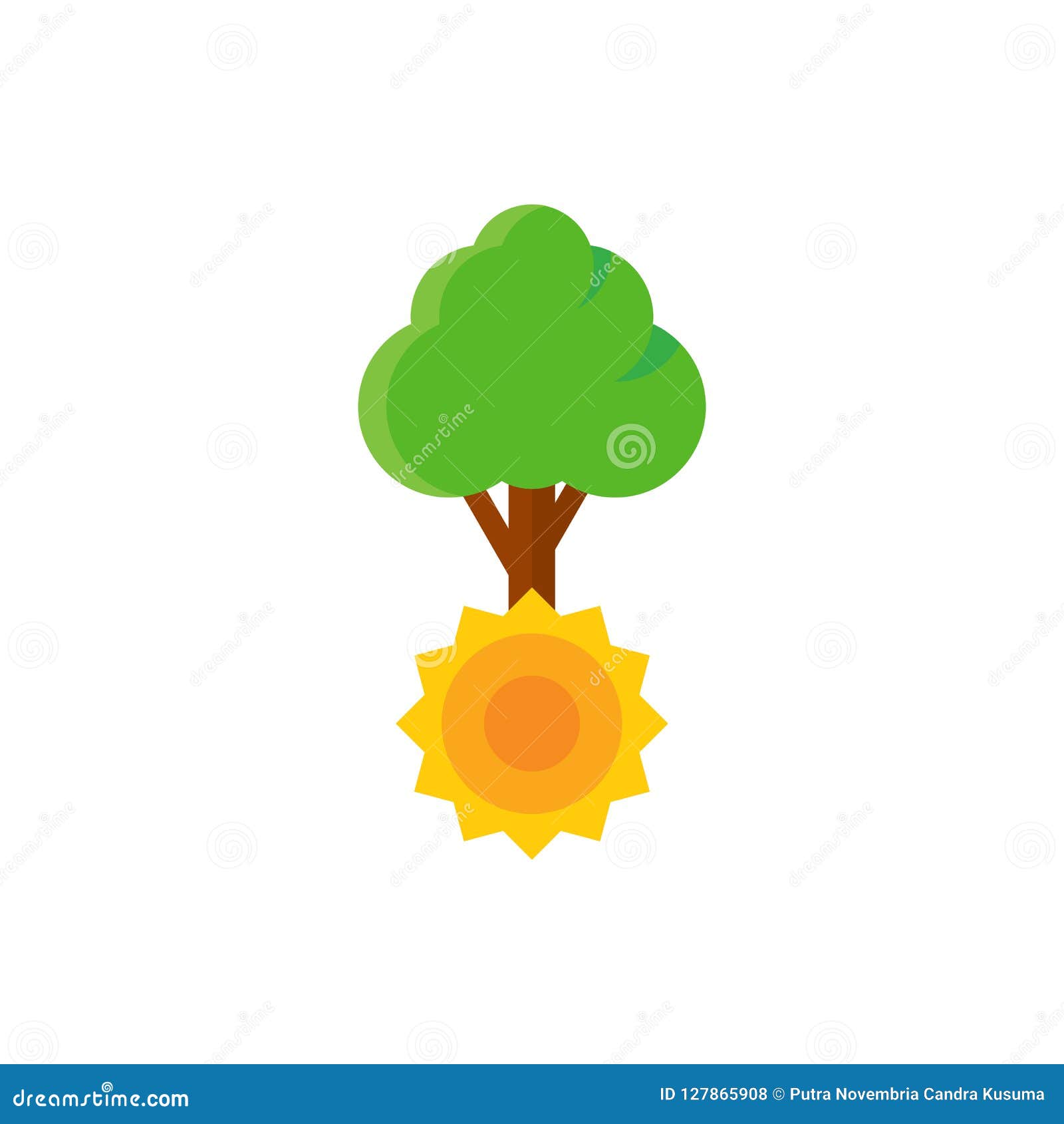Sun Tree Logo Icon Design stock vector. Illustration of garden - 127865908