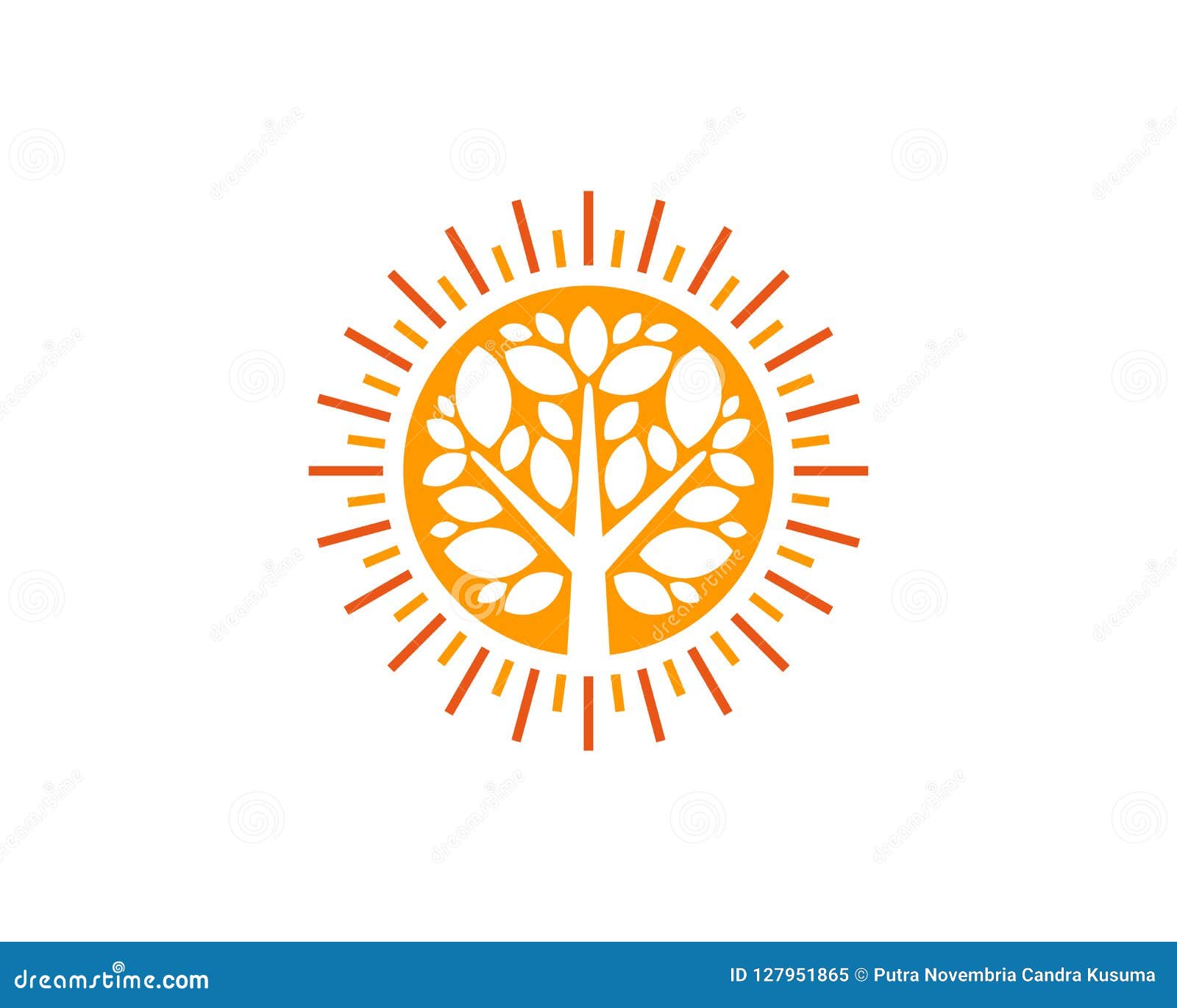 Sun Tree Logo Icon Design stock vector. Illustration of identity ...