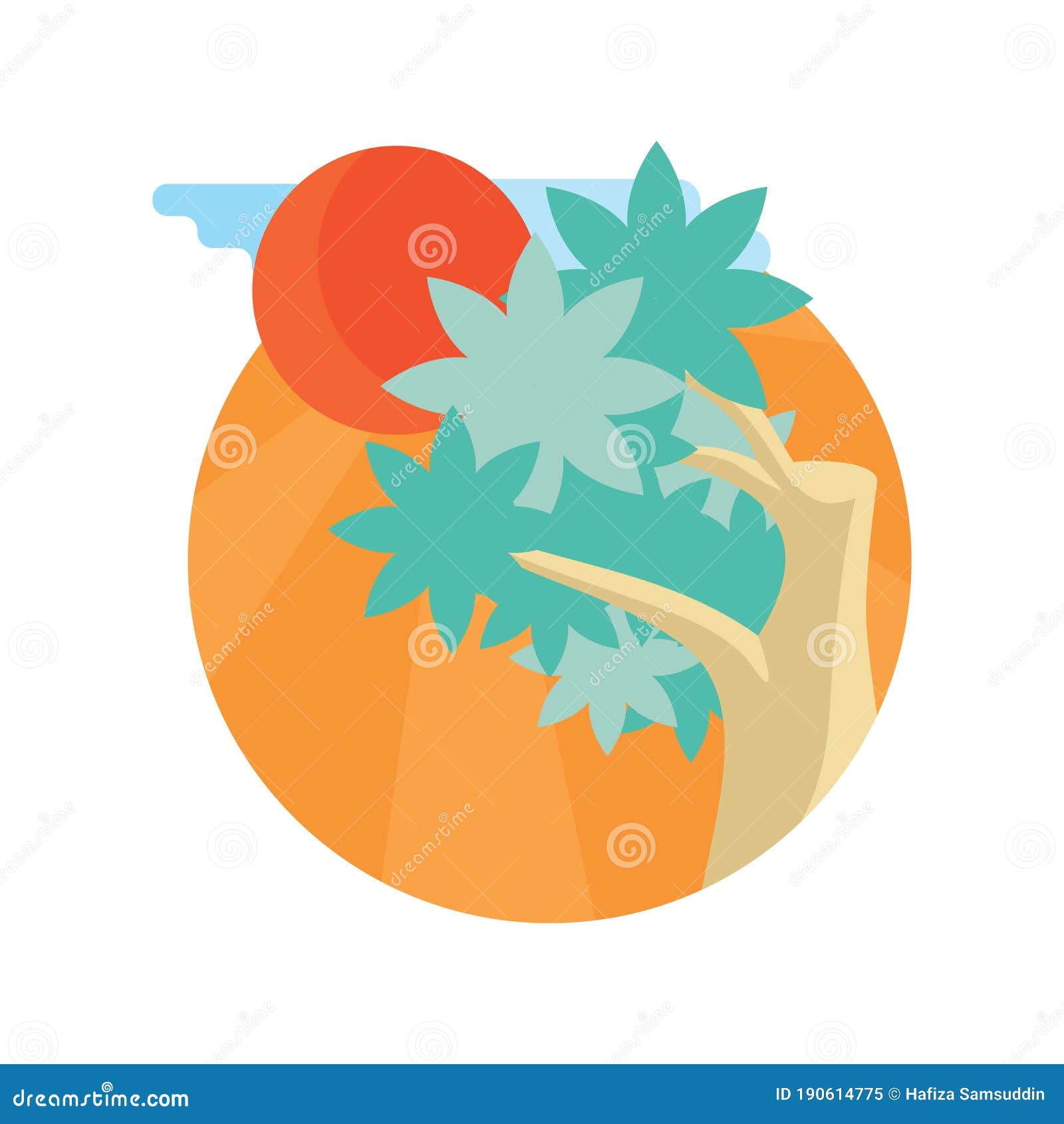 Sun and Tree. Vector Illustration Decorative Design Stock Vector ...