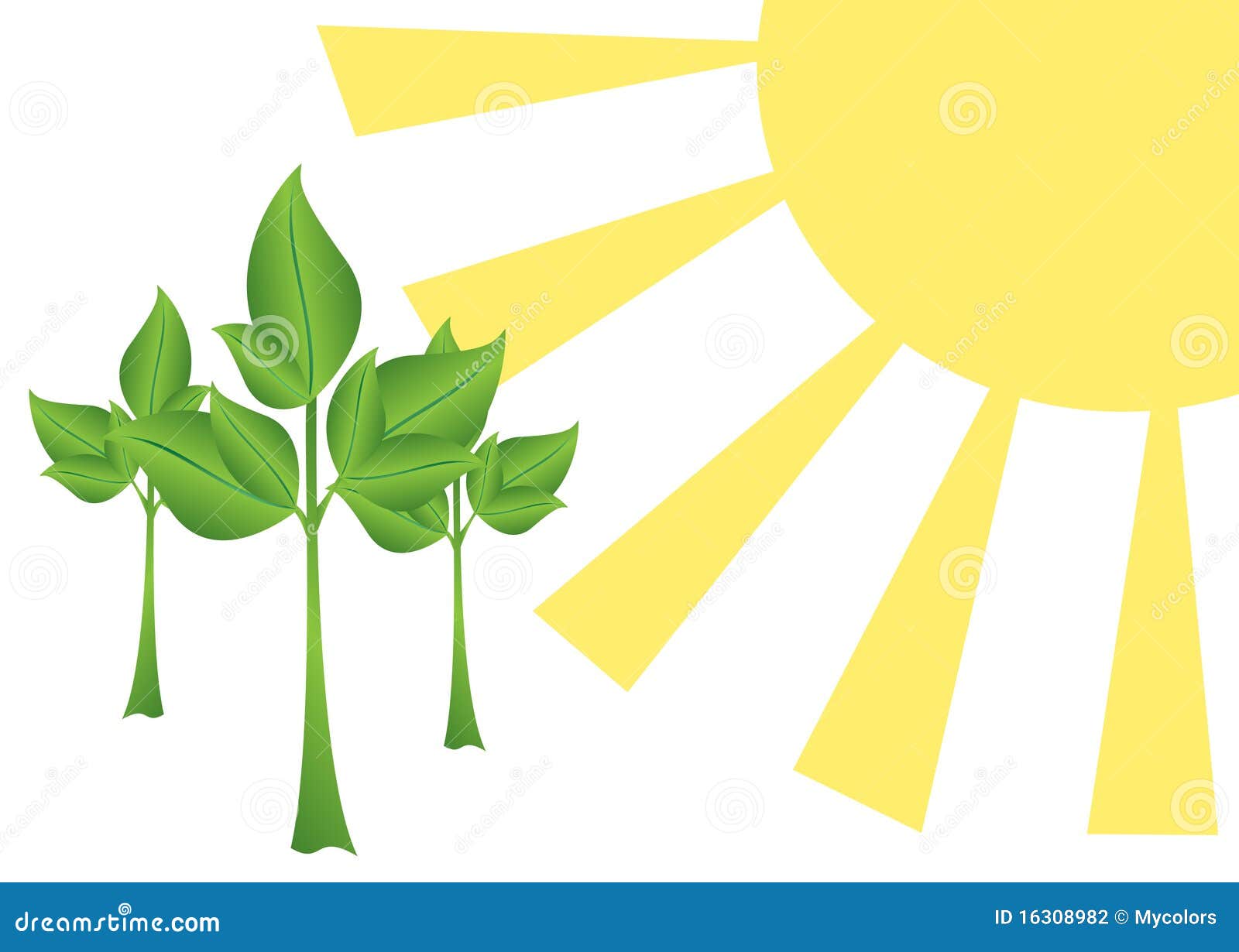 Sun and Trees - Vector Illustration Stock Vector - Illustration of tree ...