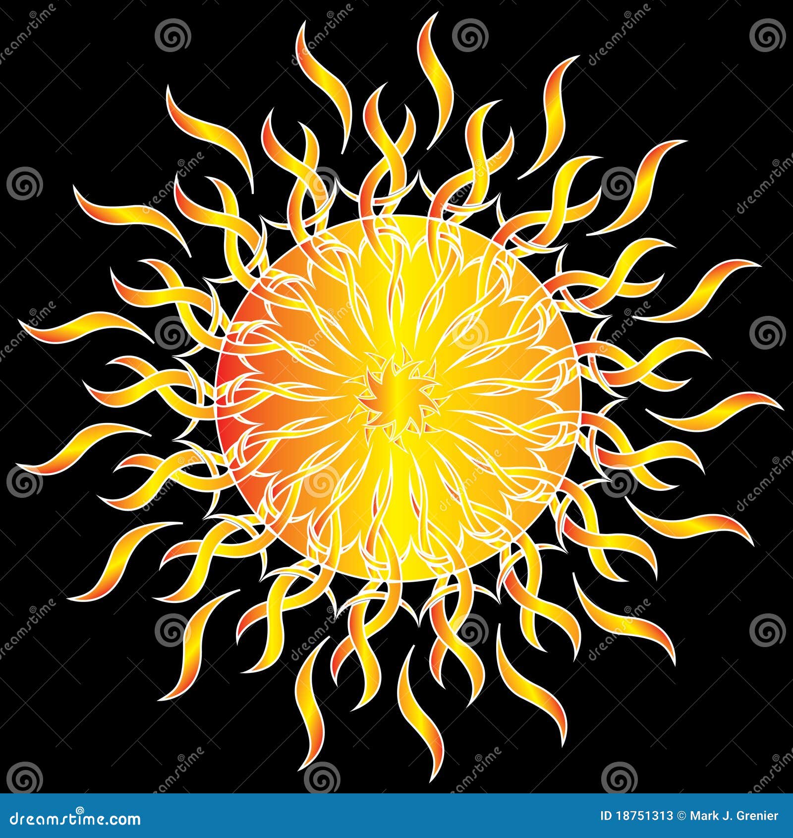Sun tribal ilustración del vector. Ilustración de decorativo - 18751313