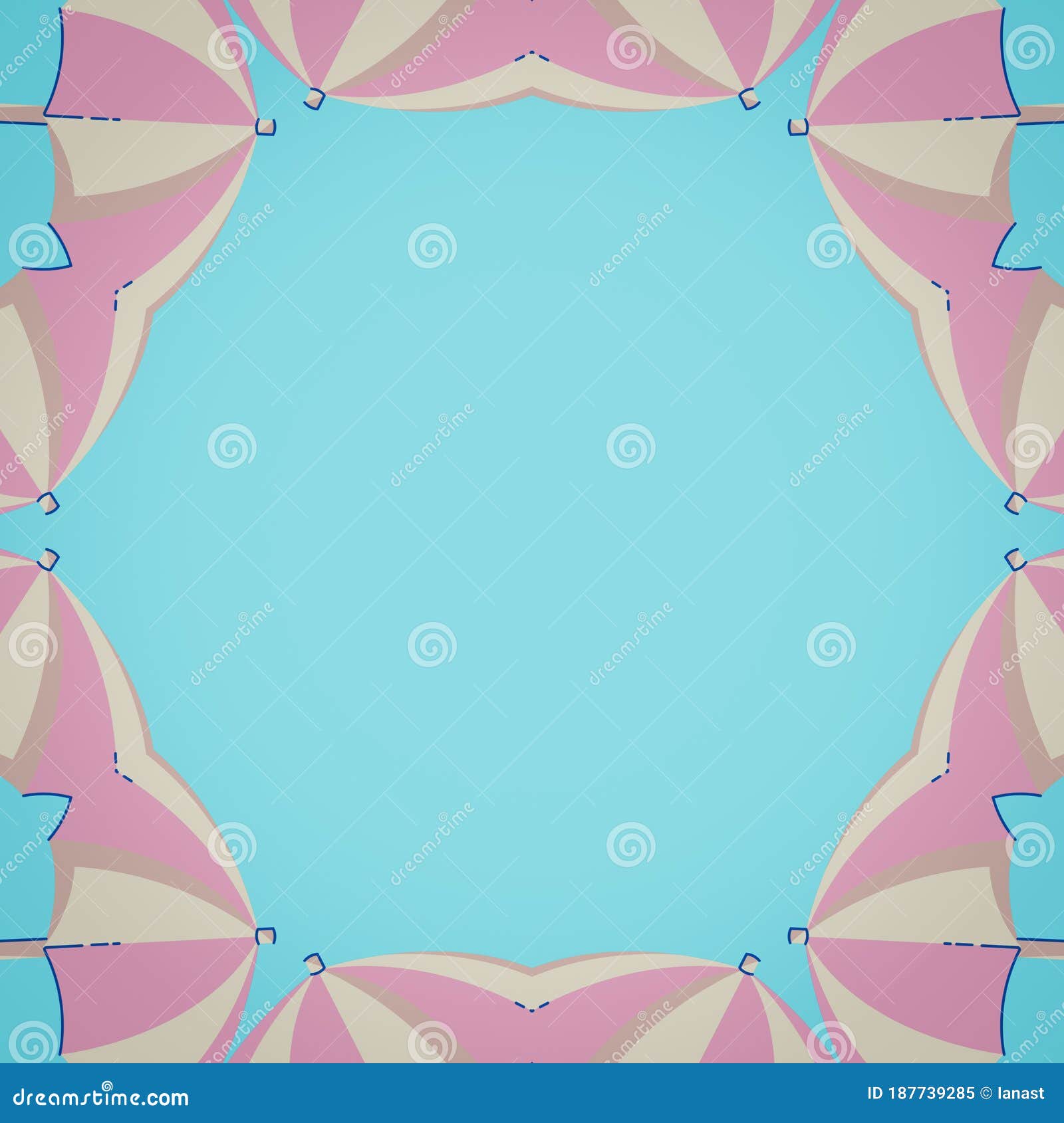 Umbrella Frame Border Seamless Pattern Cartoon Vector | CartoonDealer ...