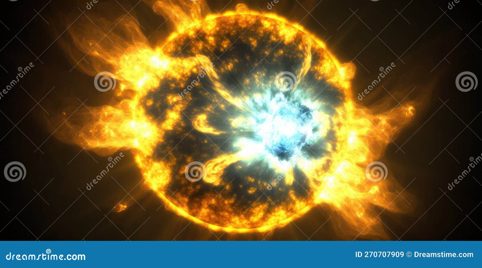 The Sun Undergoing Massive Solar Flares Royalty-Free Cartoon ...