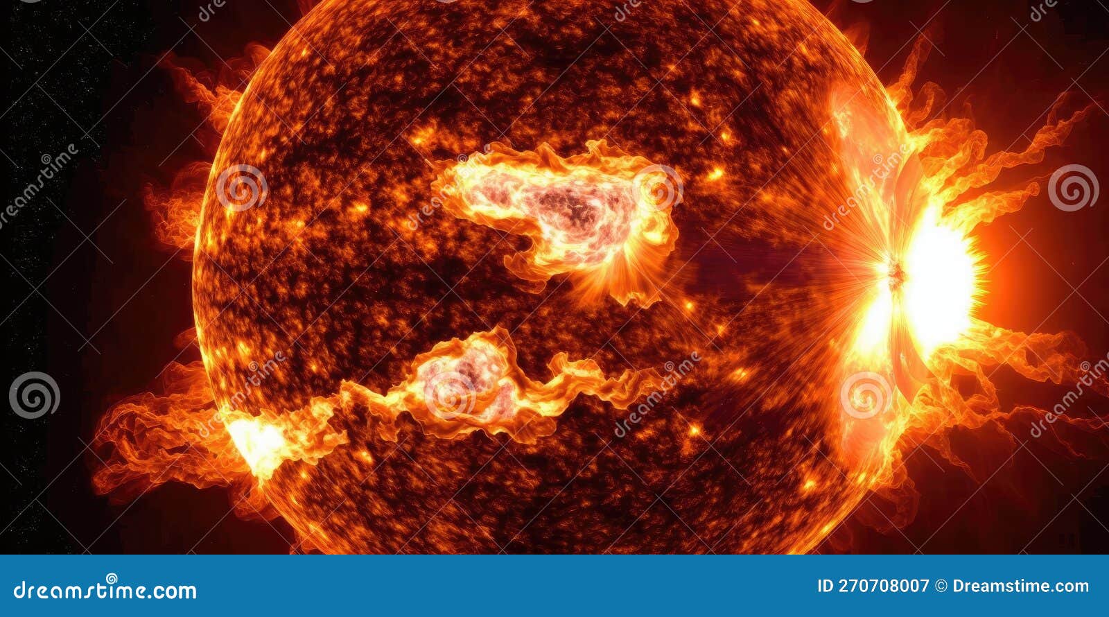 The Sun Undergoing Massive Solar Flares Royalty-Free Cartoon ...