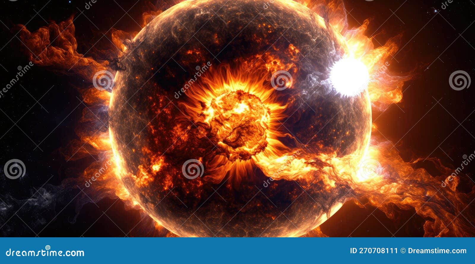 The Sun Undergoing Massive Solar Flares Royalty-Free Cartoon ...