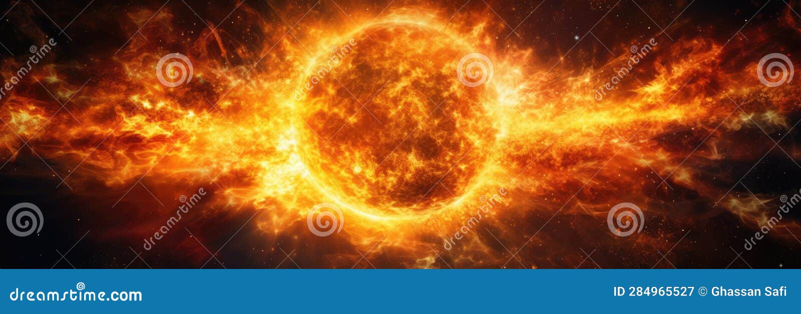 The Sun Undergoing Massive Solar Flares Royalty-Free Cartoon ...