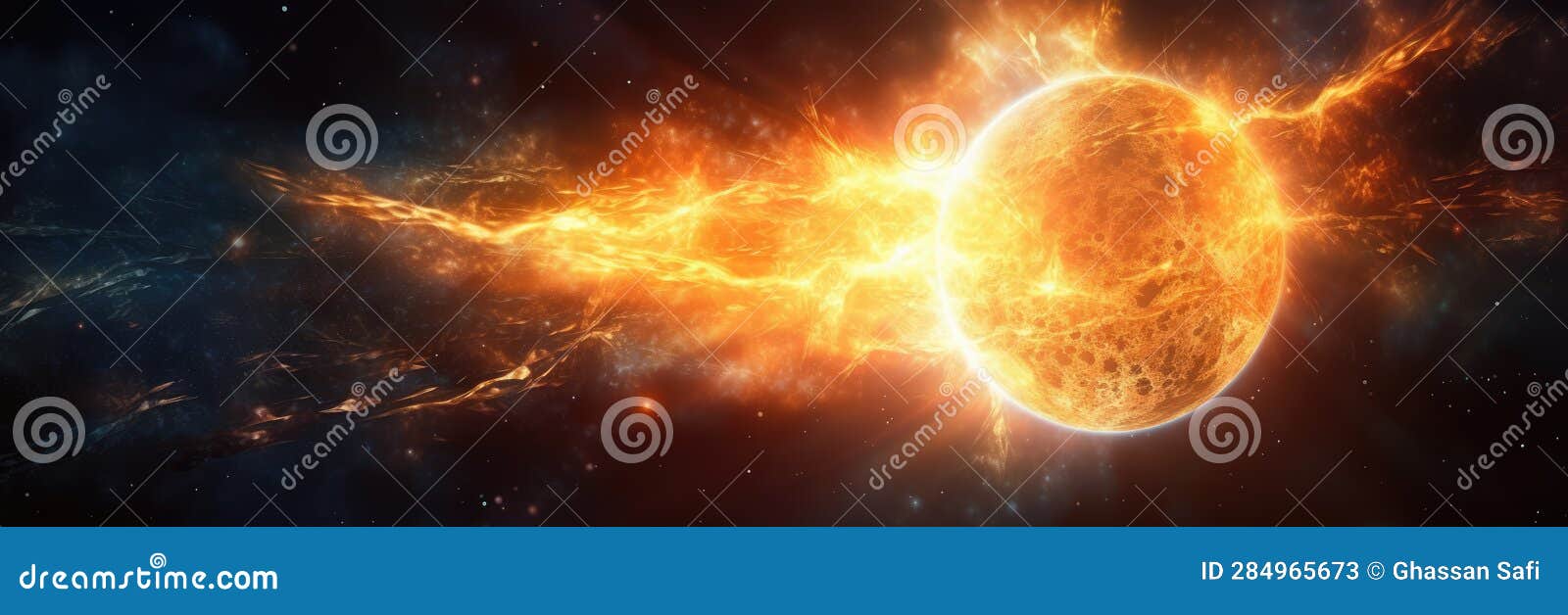 The Sun Undergoing Massive Solar Flares Royalty-Free Cartoon ...