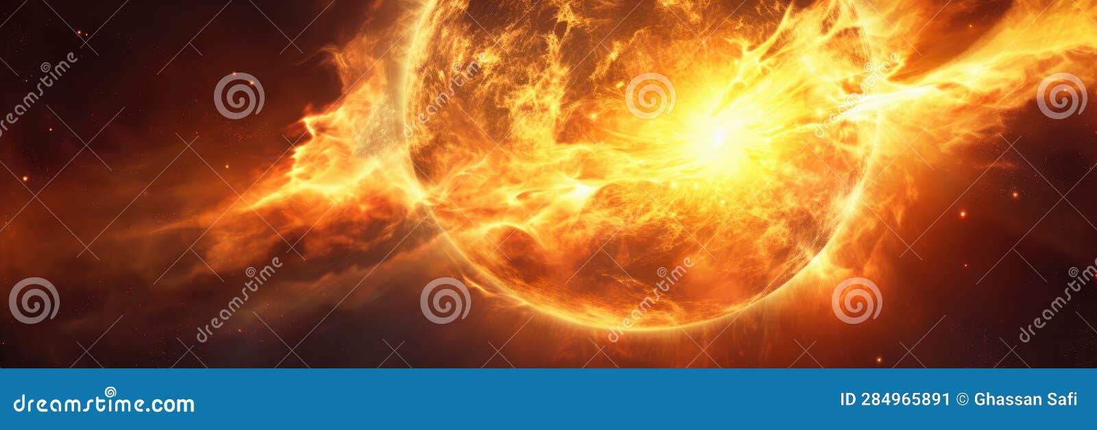 The Sun Undergoing Massive Solar Flares Royalty-Free Cartoon ...