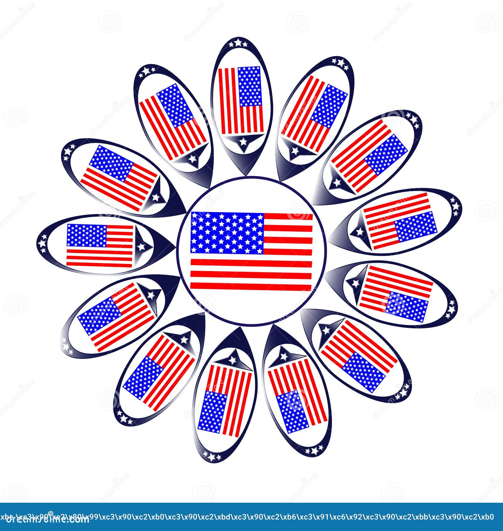 The sun of the USA stock vector. Illustration of american - 94595738