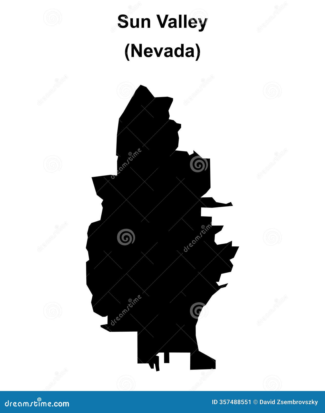 Sun Valley outline map stock vector. Illustration of contour - 357488551