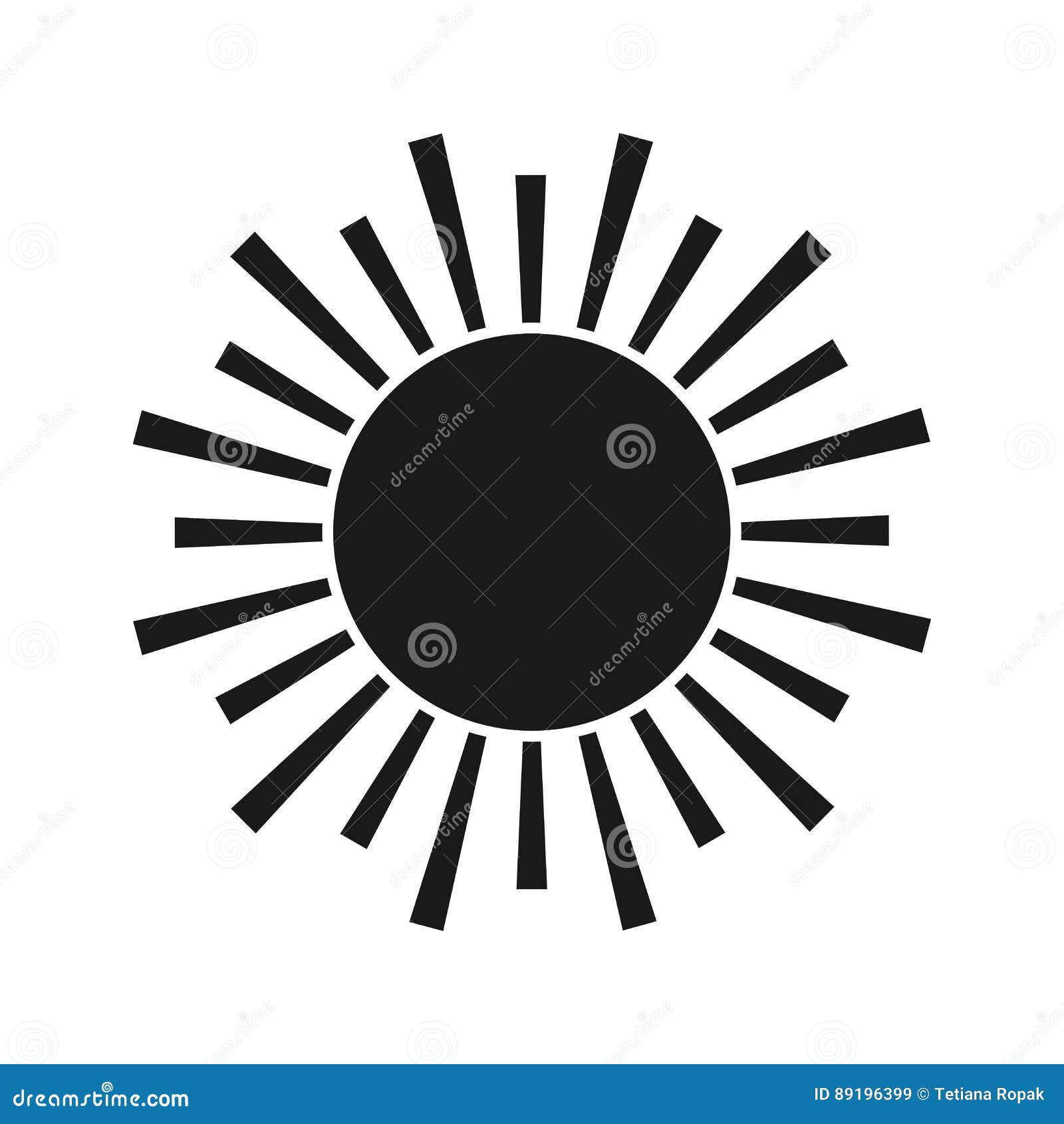 Sun Vector Black Icon. Element for Design.Vector Illustration. Stock ...