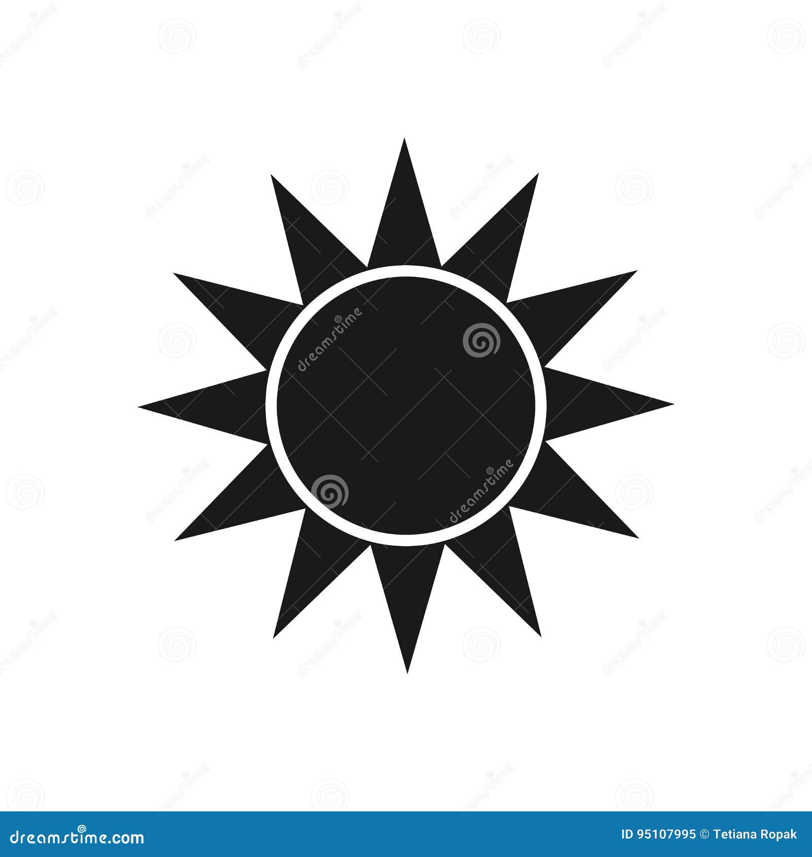 Sun Vector Black Icon. Element for Design.Vector Illustration. Stock ...