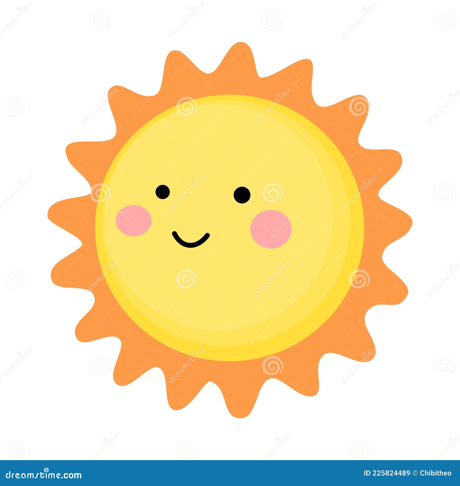 Sun Vector Cartoon. Adorable Sun Colorful Illustration Stock Vector ...