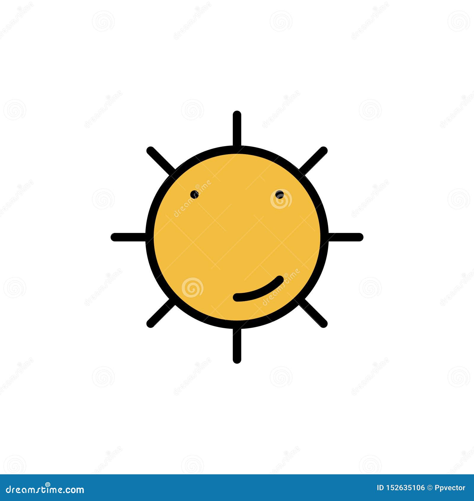 Sun vector funny cartoon stock vector. Illustration of light - 152635106