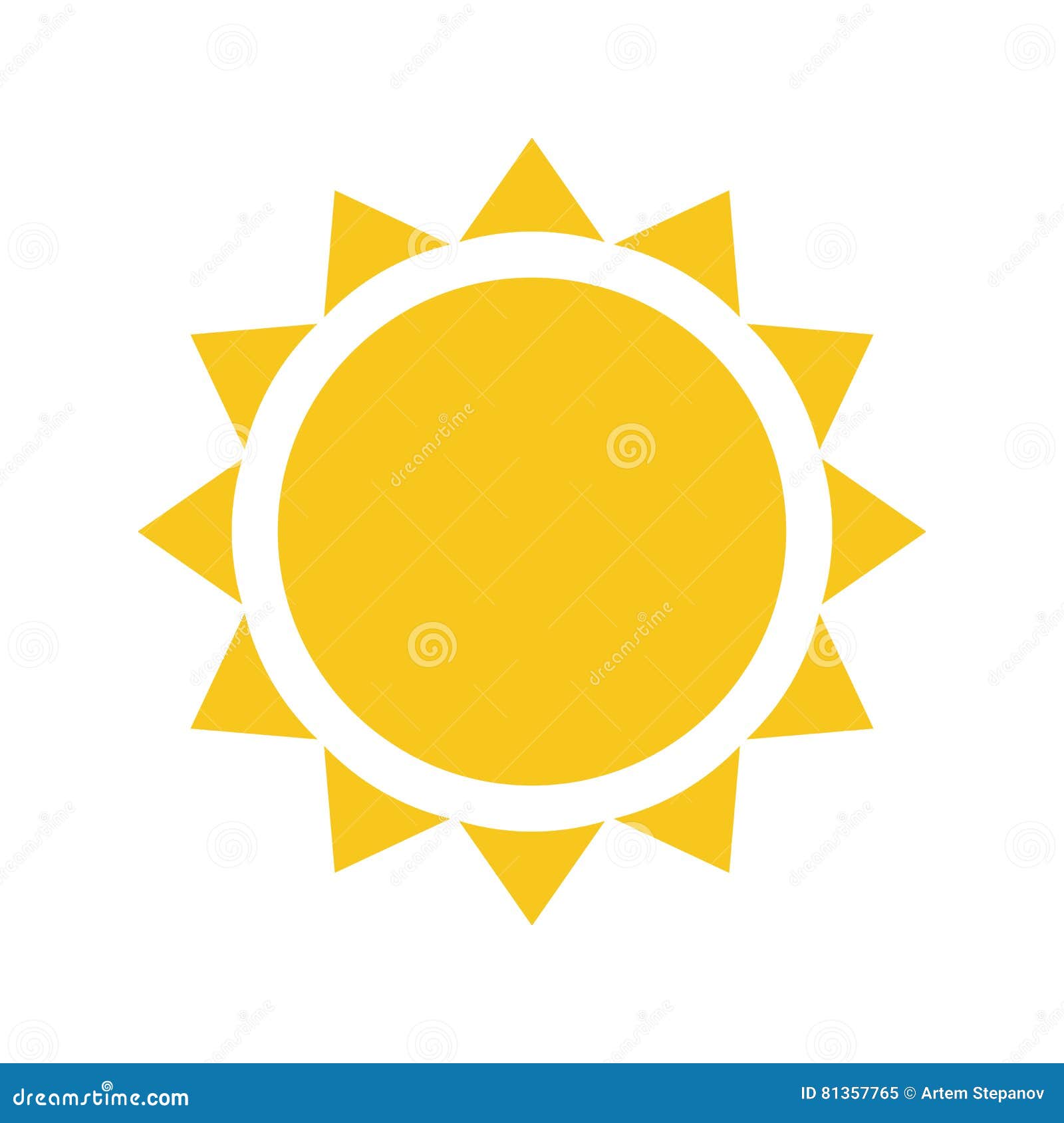 Sun vector icon isolated stock vector. Illustration of sign - 81357765