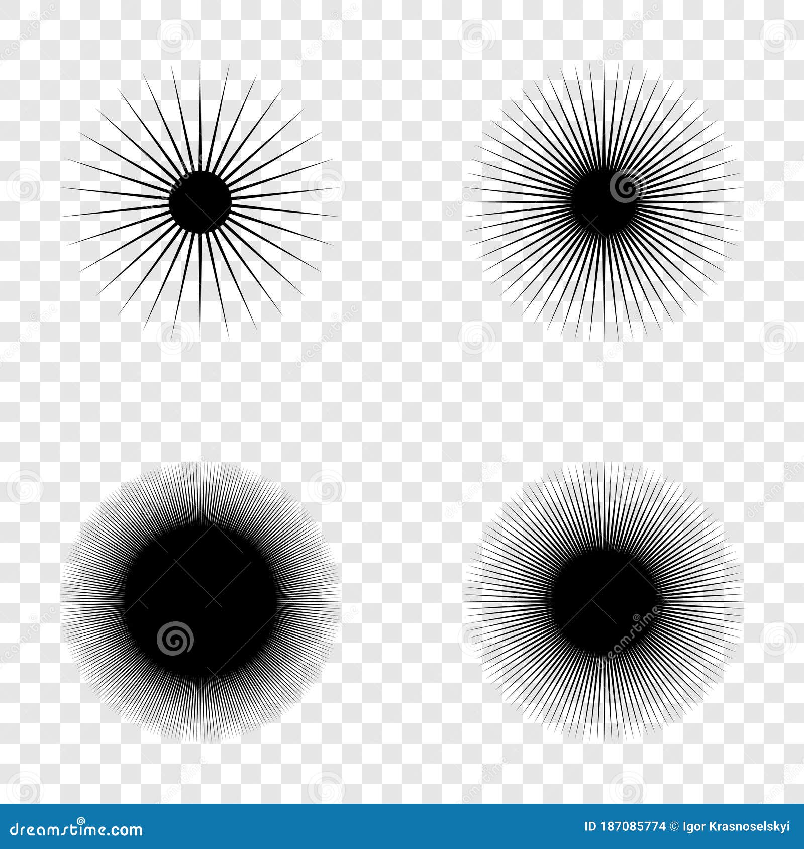 Sun. Sun Vector Icons Collection. Sun Rays Black, Isolated Stock Vector ...