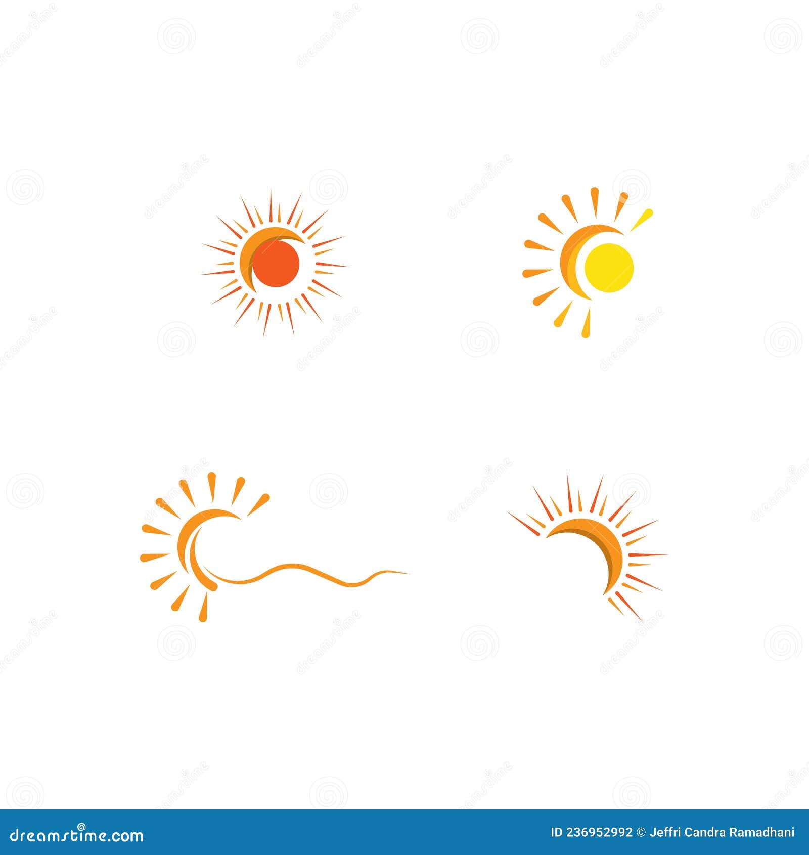 Sun Vector Illustration Icon Logo Stock Vector - Illustration of beach ...