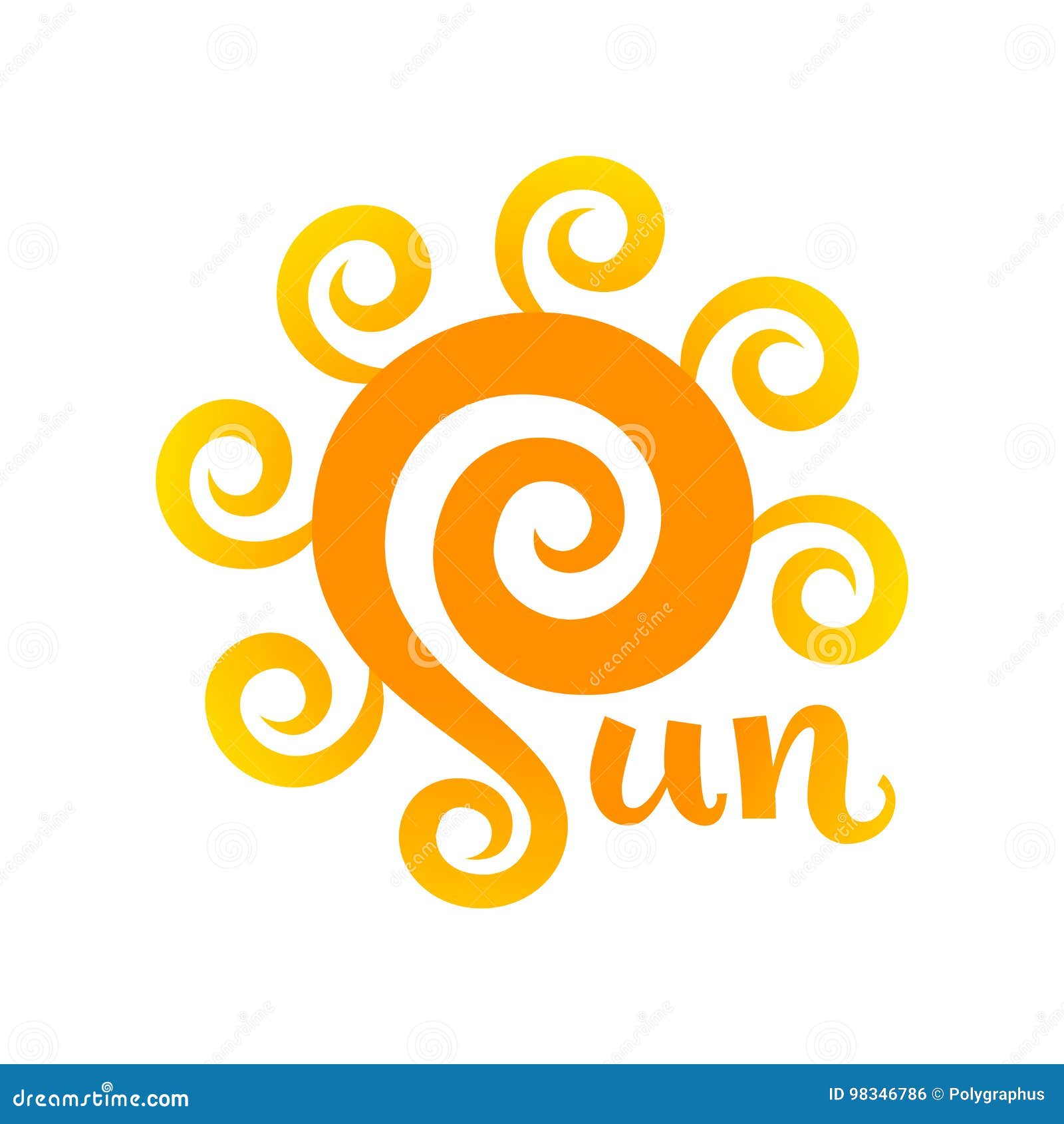 Sun. Vector lettering stock vector. Illustration of background - 98346786