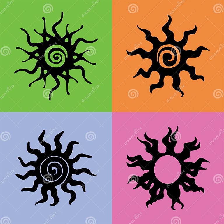 Sun Vector Mayan Solar System Sol Ethnic Pattern Element Template Clip ...