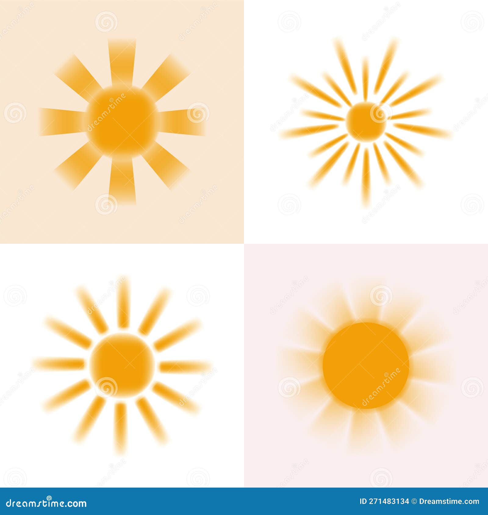 Sun Vector Set. Sun Elements Illustration for Summer, Weather, and ...