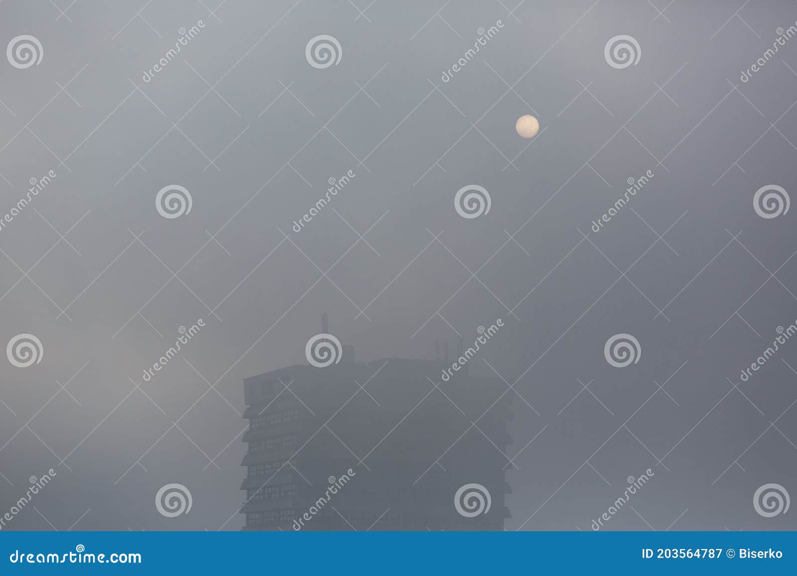 Sun on the Sky Over Polluted City Stock Image - Image of smog, visible ...